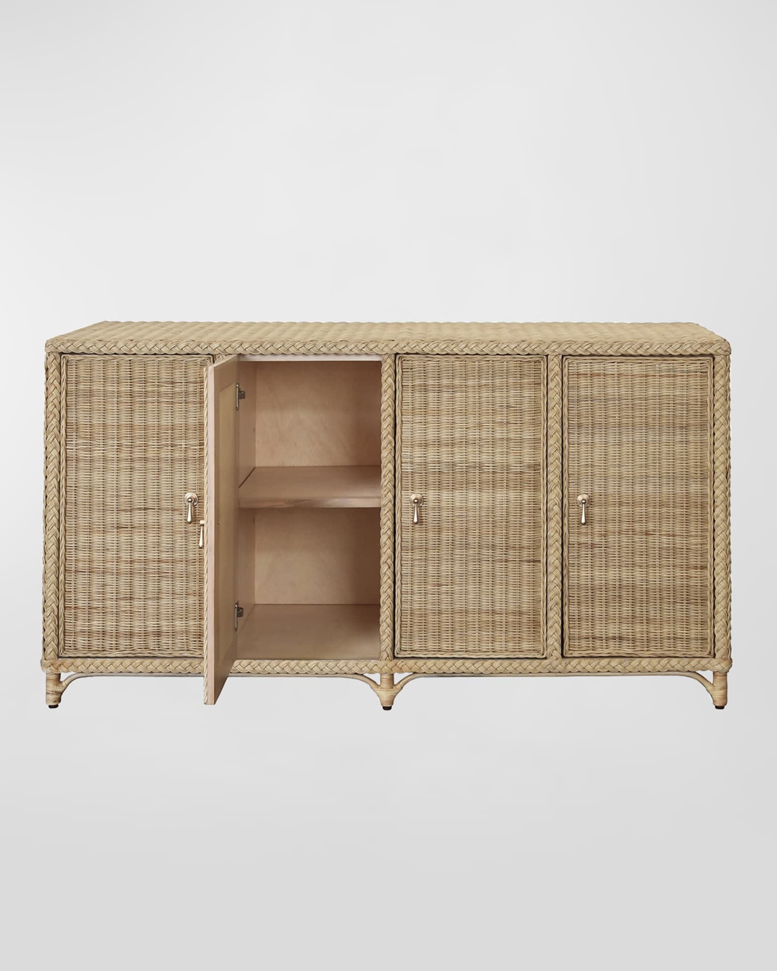 Worlds Away Evander Rattan 4-Door Buffet | Horchow