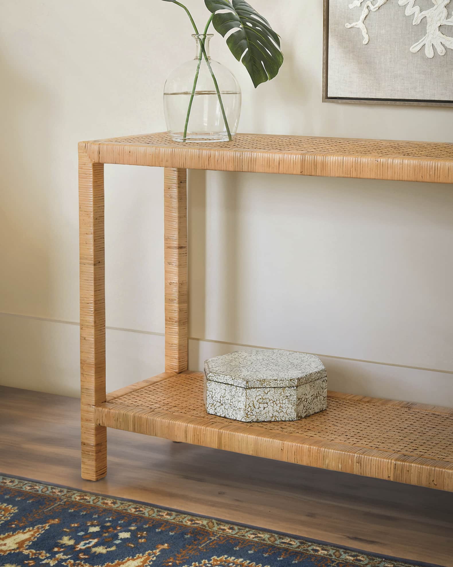 Worlds Away Newton Rattan Console Table | Horchow