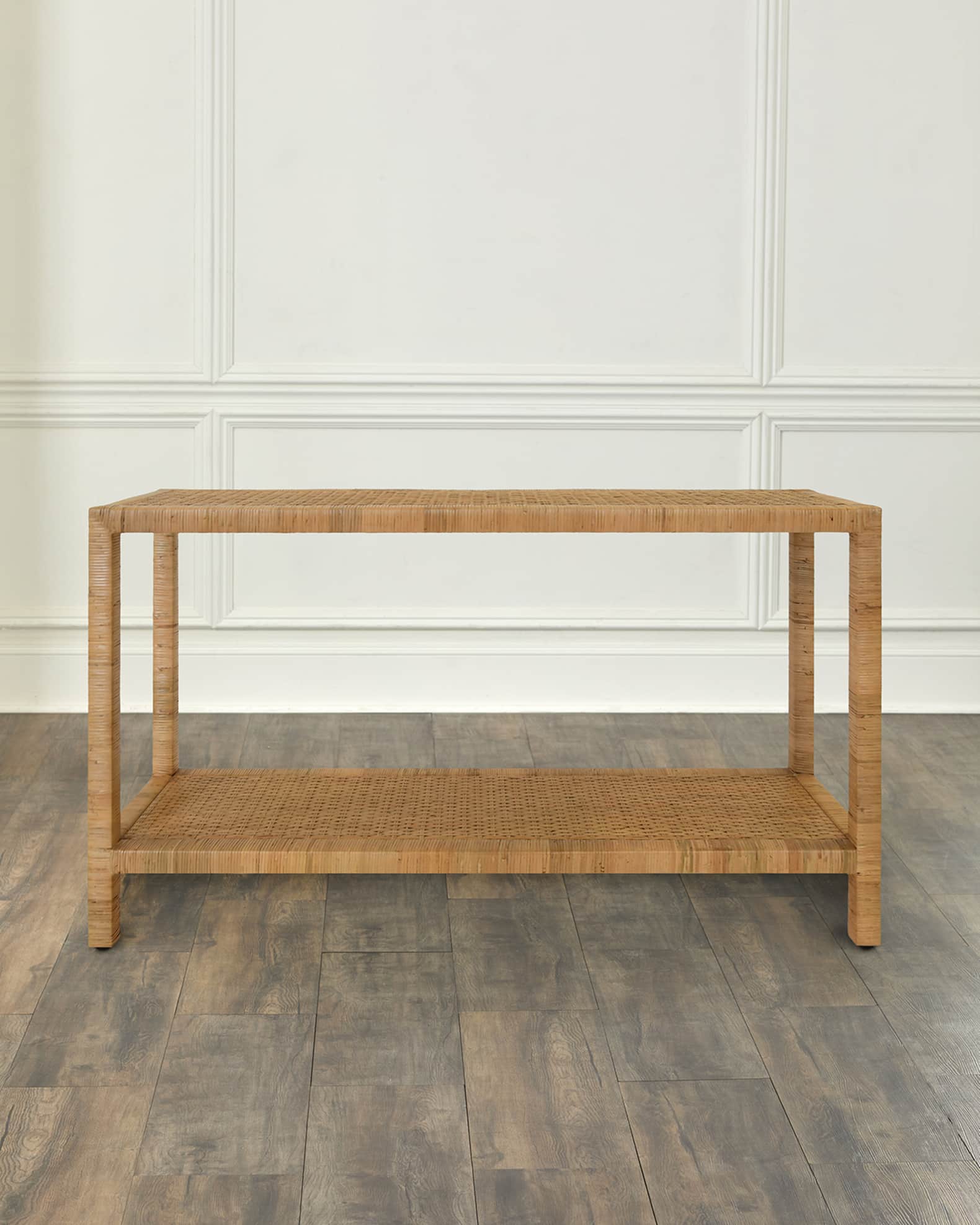 Worlds Away Newton Rattan Console Table | Horchow