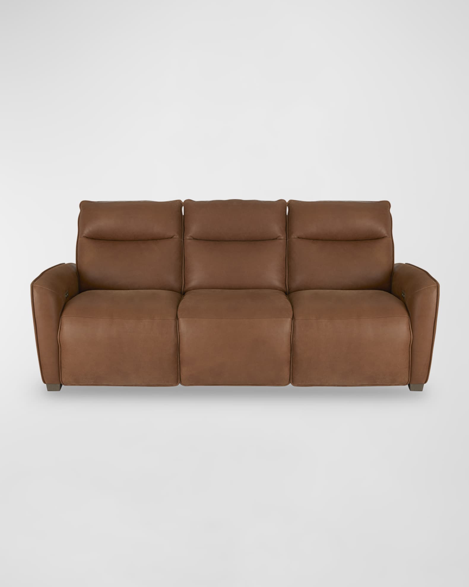 Bernhardt Sorrento Power Motion Leather Sofa 90 Brown