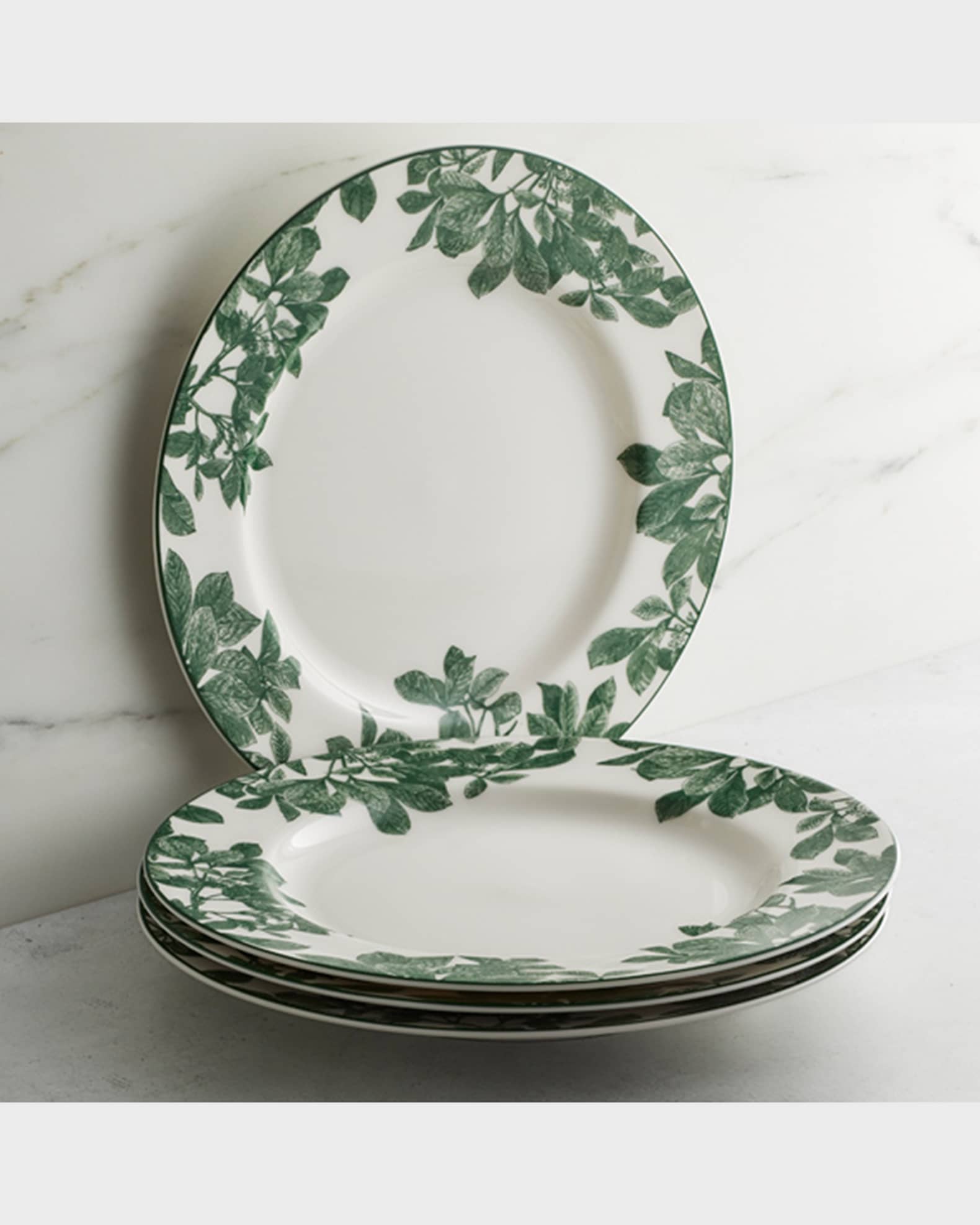 Caskata Arbor Green Rimmed Dinner Plates, Set of 4 | Horchow