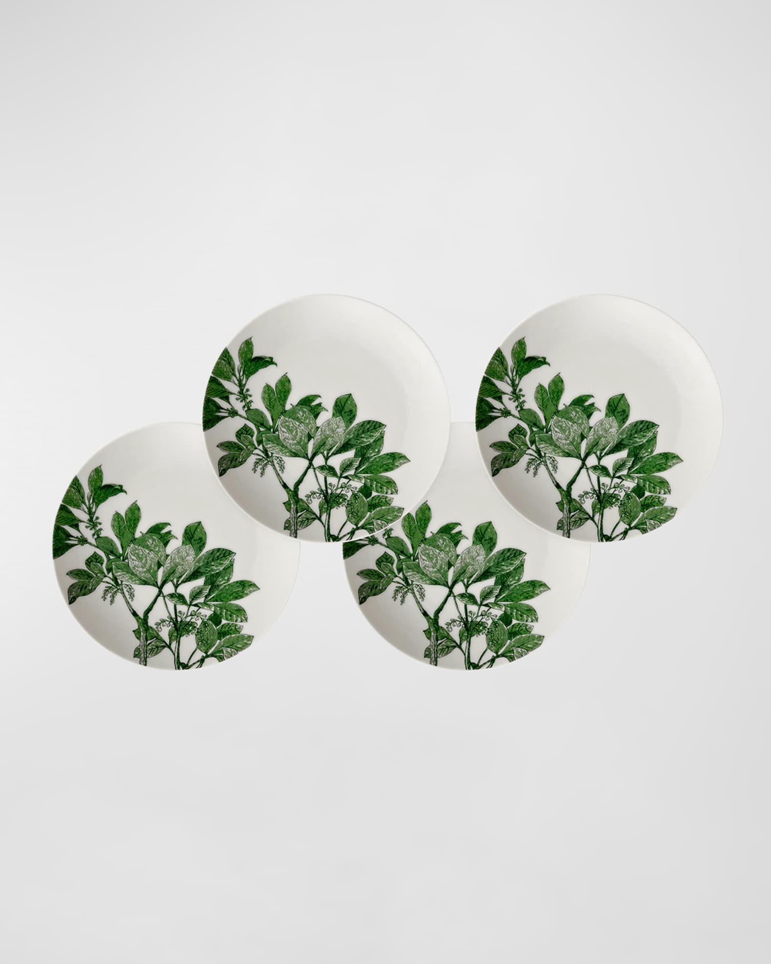 Caskata Arbor Green Canapes Plates, Set of 4 | Horchow