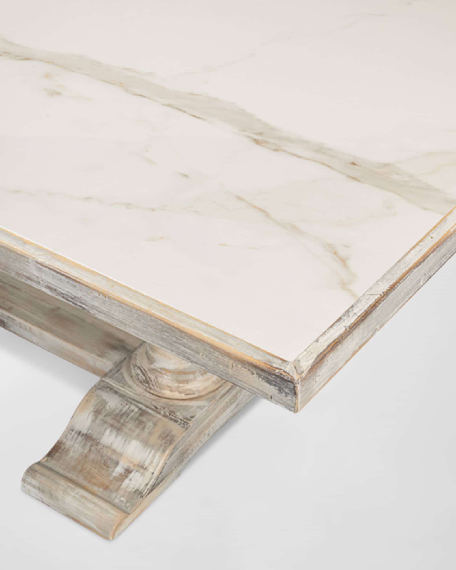 Sarreid Rectangular Faux Marble Dining Table | Horchow