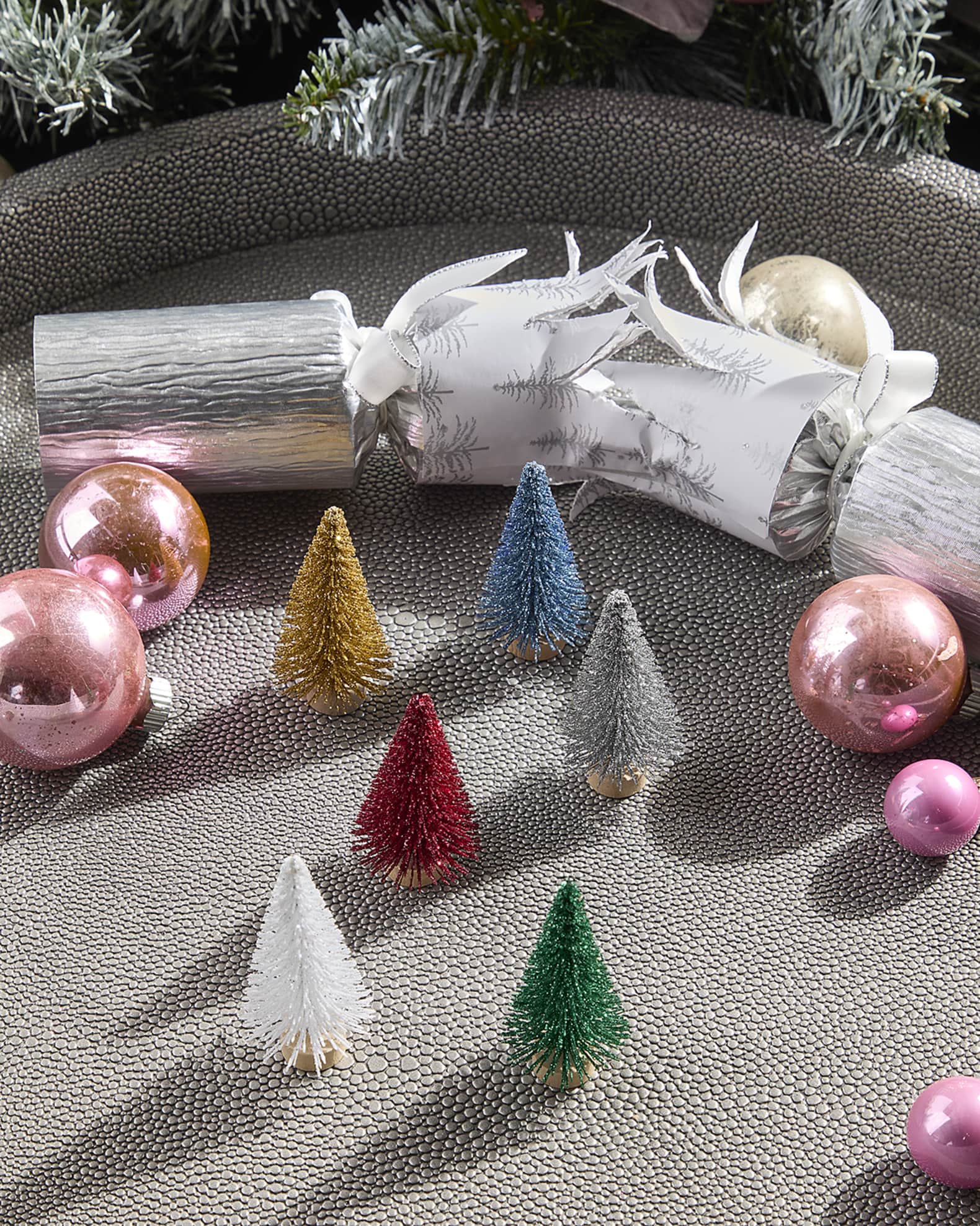 Robin Reed Silver Pine Tree Christmas Crackers, Set of 6 | Horchow