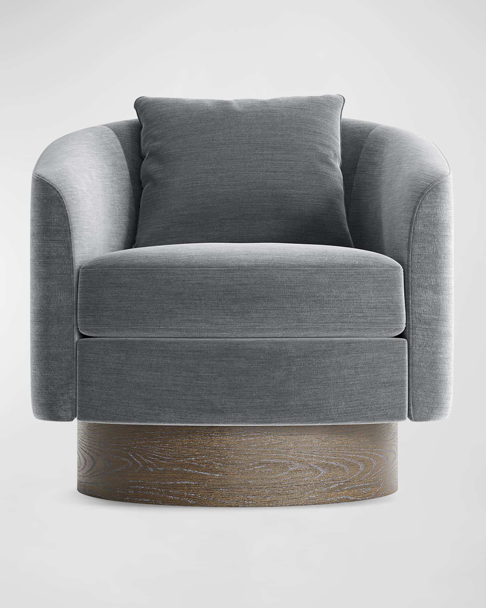 Bernhardt Interiors Camino Icy Slate Blue Swivel Chair | Horchow