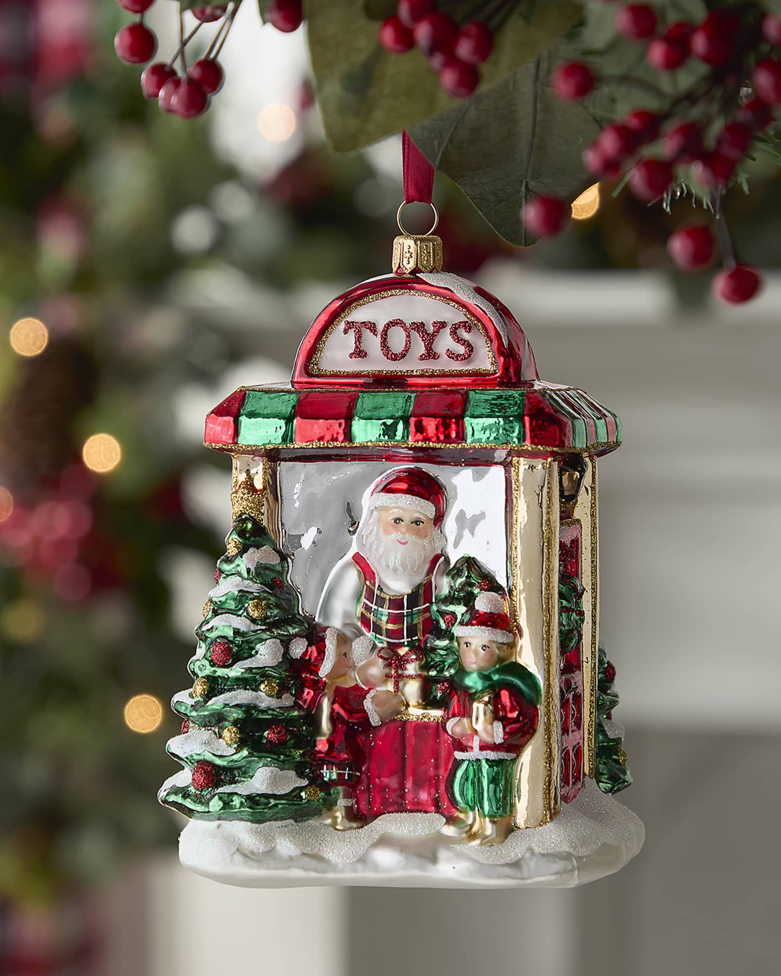 Neiman Marcus Santa in the Toy Shop Christmas Ornament | Horchow