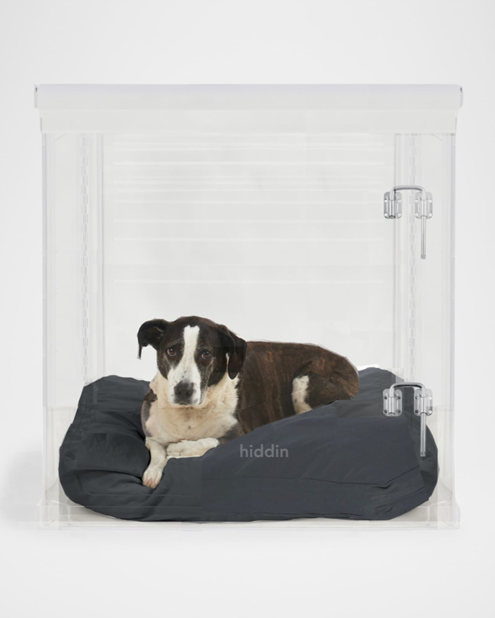 HIDDIN Large Clear View Pet Crate with Silver Latch | Horchow