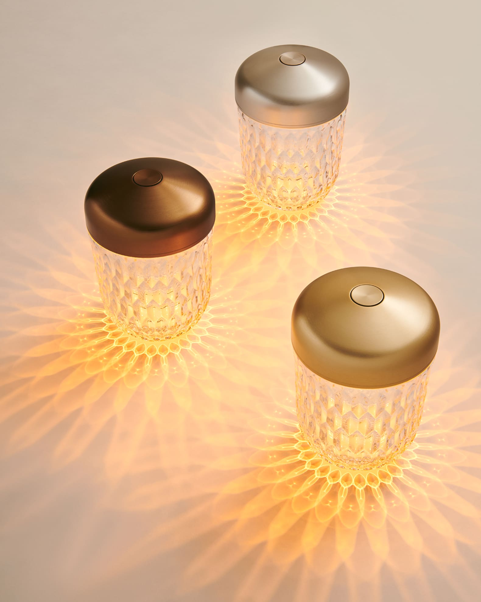 Saint Louis Crystal Folia Mini Portable Lamp, Champagne | Horchow