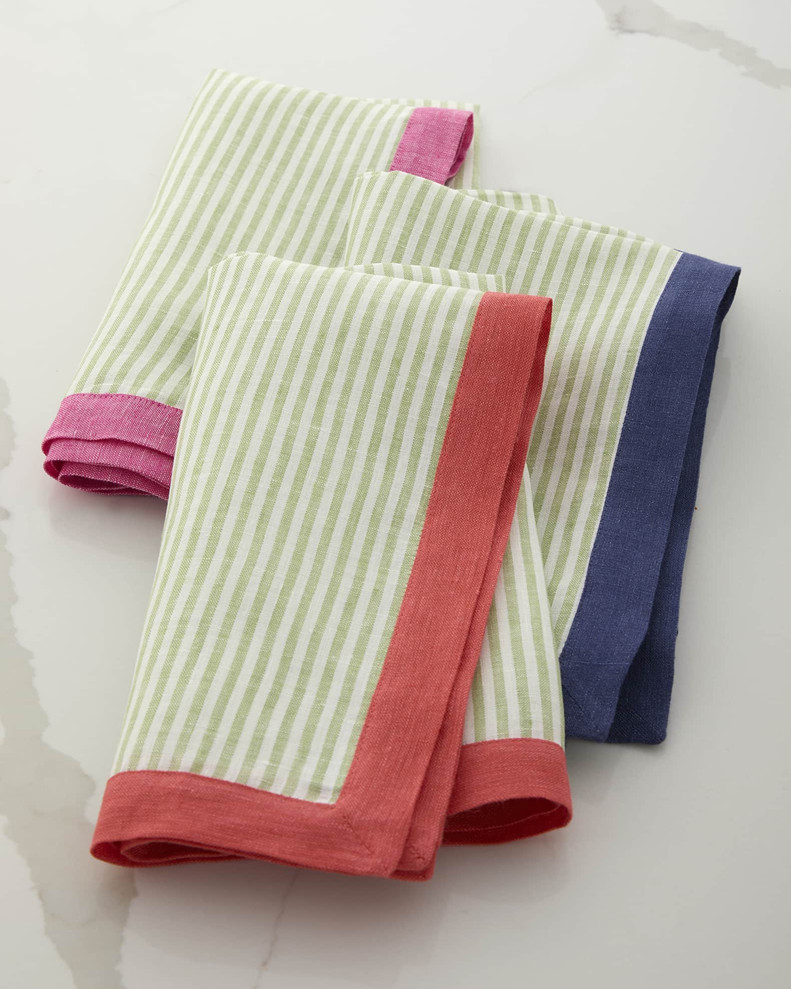 Deborah Rhodes Seersucker Border Napkins, Set of 4 | Horchow