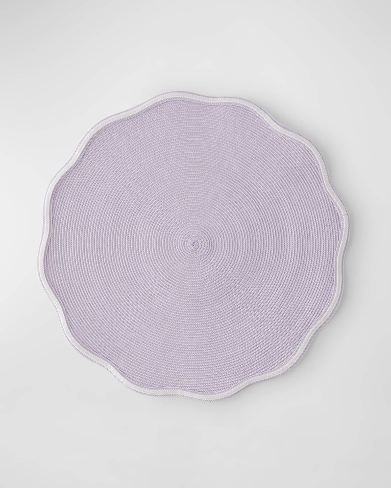 Deborah Rhodes Piped Round Scallop Placemats, Set of 4 | Horchow