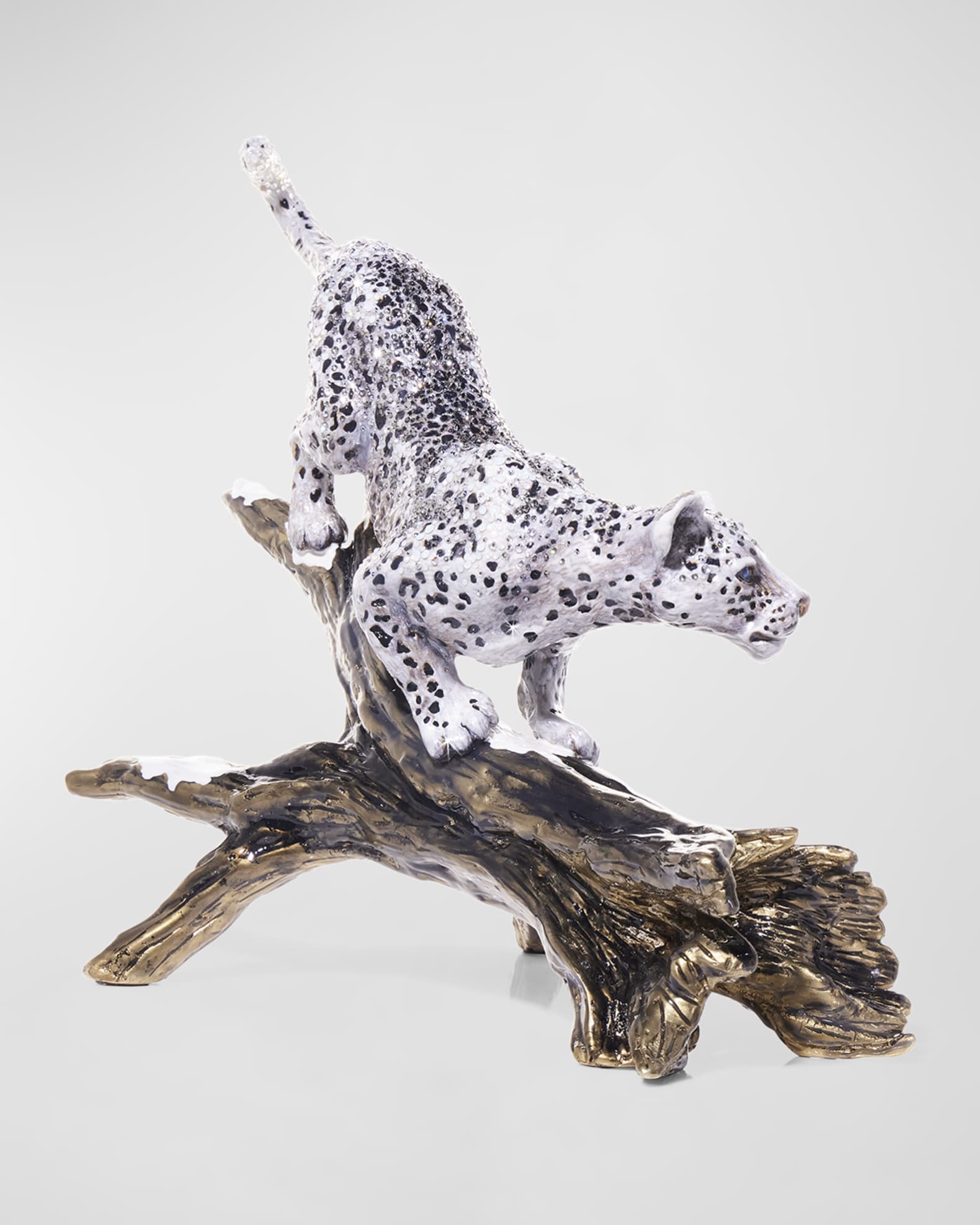 Jay Strongwater Snow Leopard Descending Branch Tabletop Object | Horchow