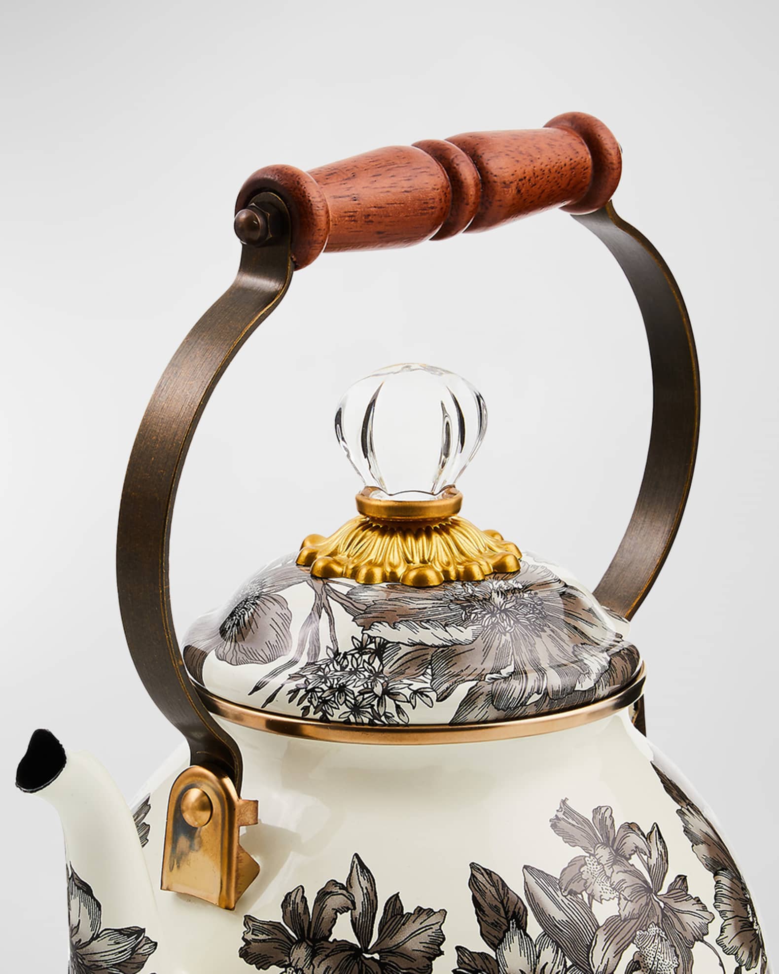 MacKenzie-Childs Sterling English Garden 2-Quart Tea Kettle | Horchow