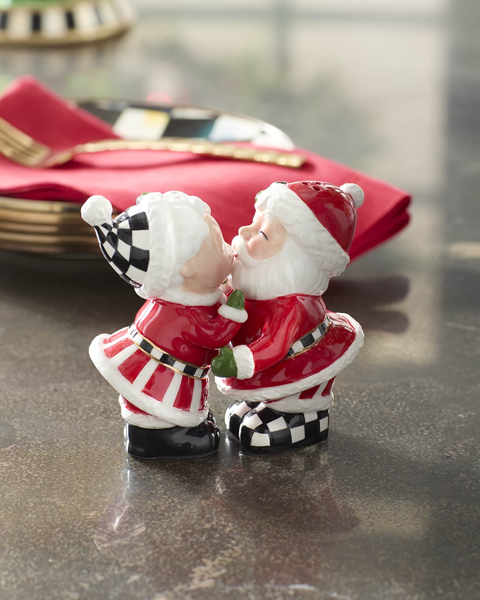 MacKenzie-Childs Nick's Pick Santa & Mrs. Claus Salt and Pepper Set ...