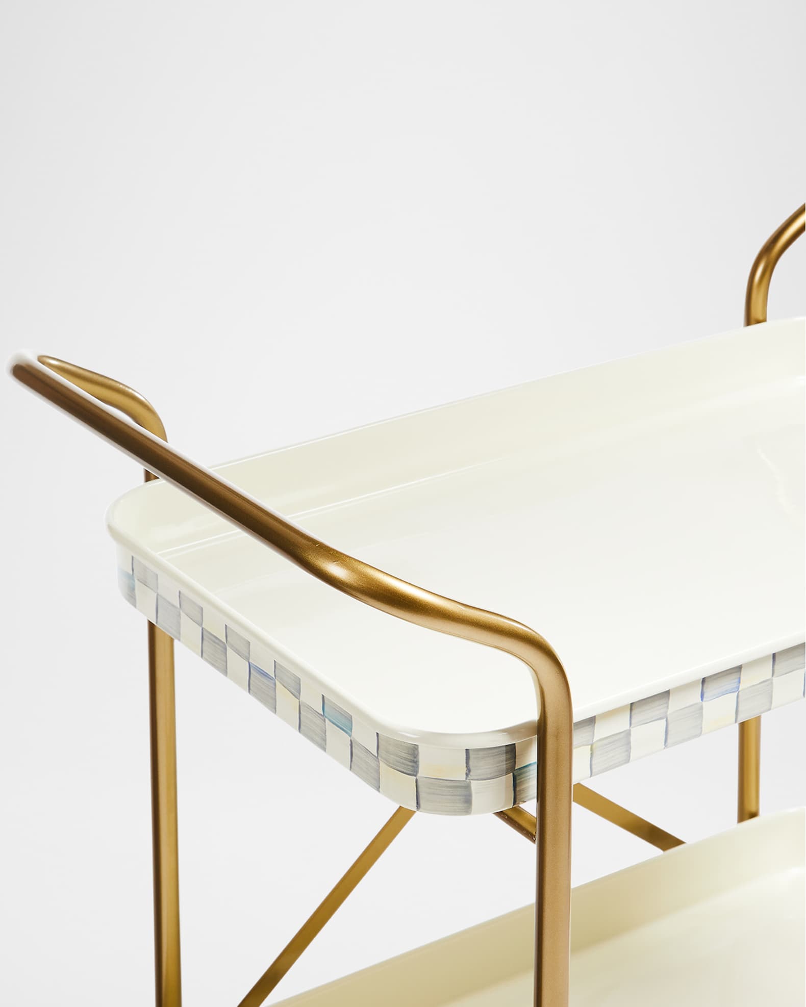 MacKenzie-Childs Sterling Check 2-Tier Kitchen Cart | Horchow