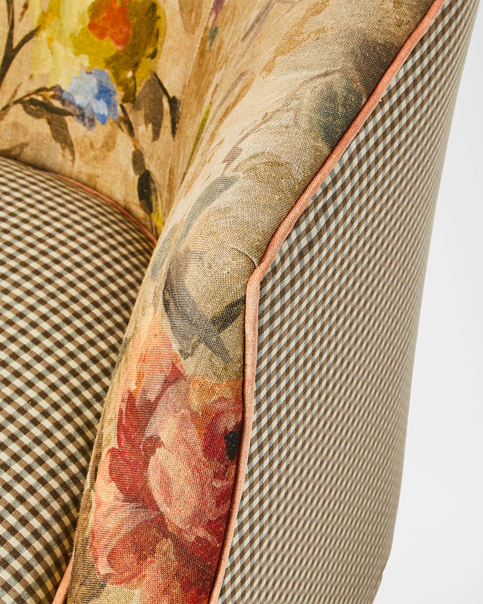 MacKenzie-Childs Field Study Floral and Gingham Accent Chair | Horchow