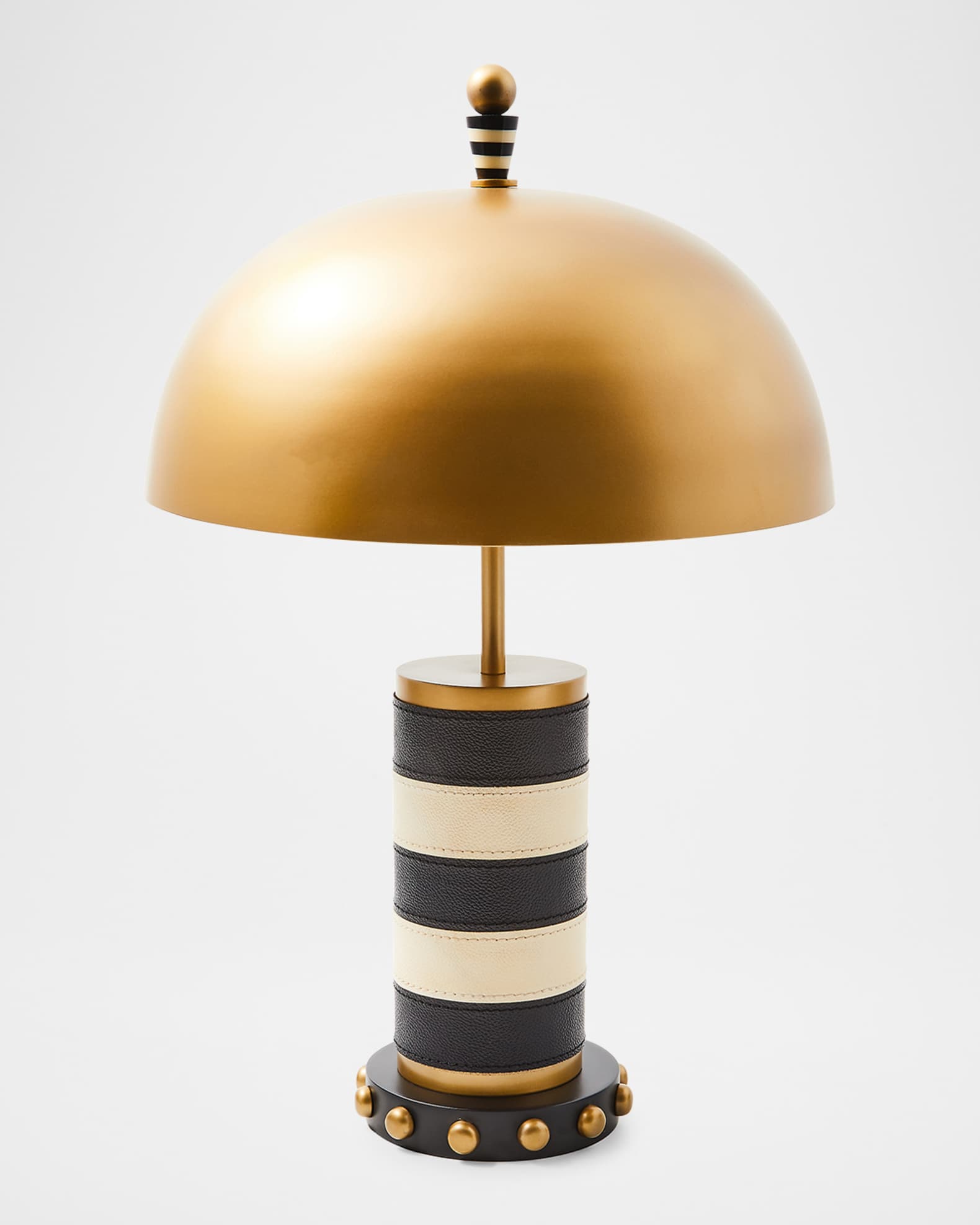 MacKenzie-Childs Flatiron Leather Stripe Table Lamp - 22" | Horchow