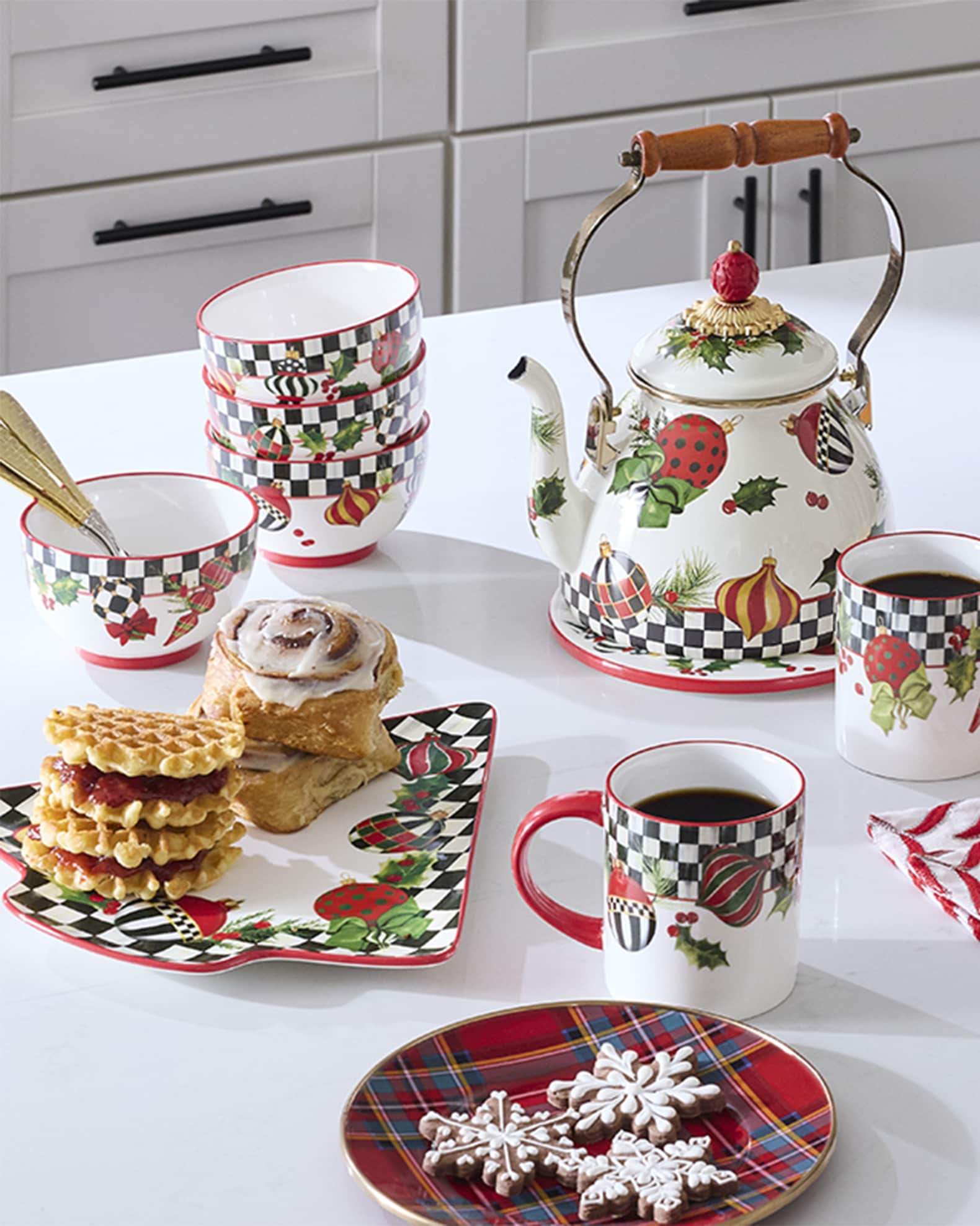 MacKenzie-Childs Deck the Halls Breakfast Bowls, Set of 4 | Horchow