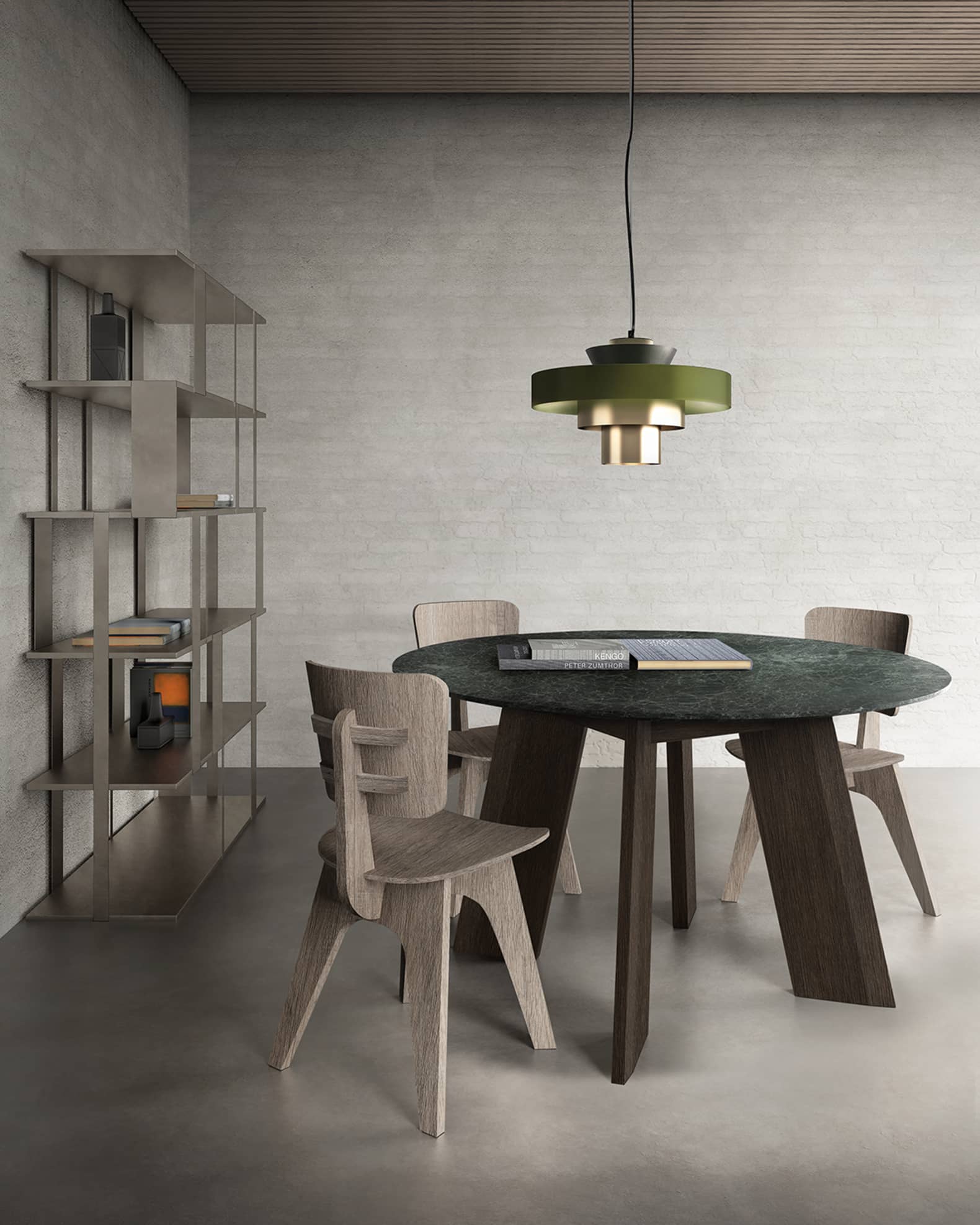 Cavalletto Home Modern Fin Round Dining Table, 59" | Horchow