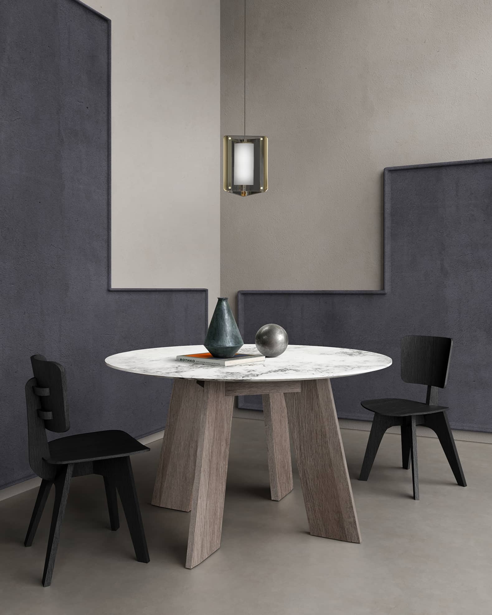 Cavalletto Home Modern Fin Round Dining Table, 51" | Horchow