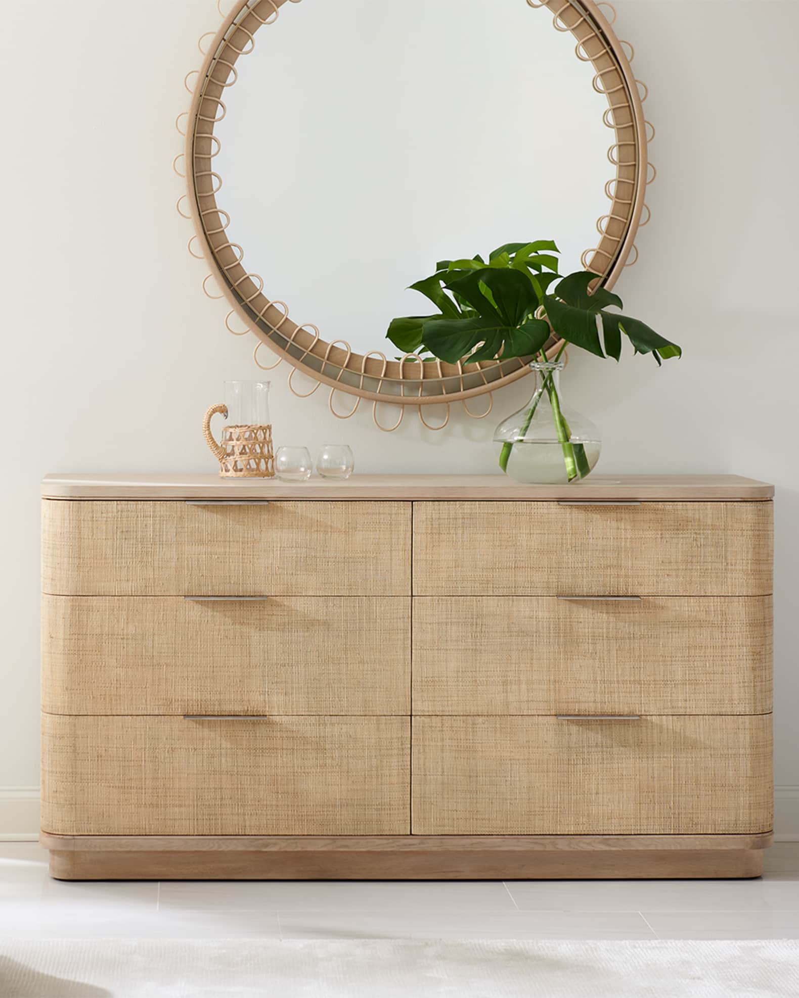 Jonathan Charles Water Seiche Woven Wave Double Dresser | Horchow