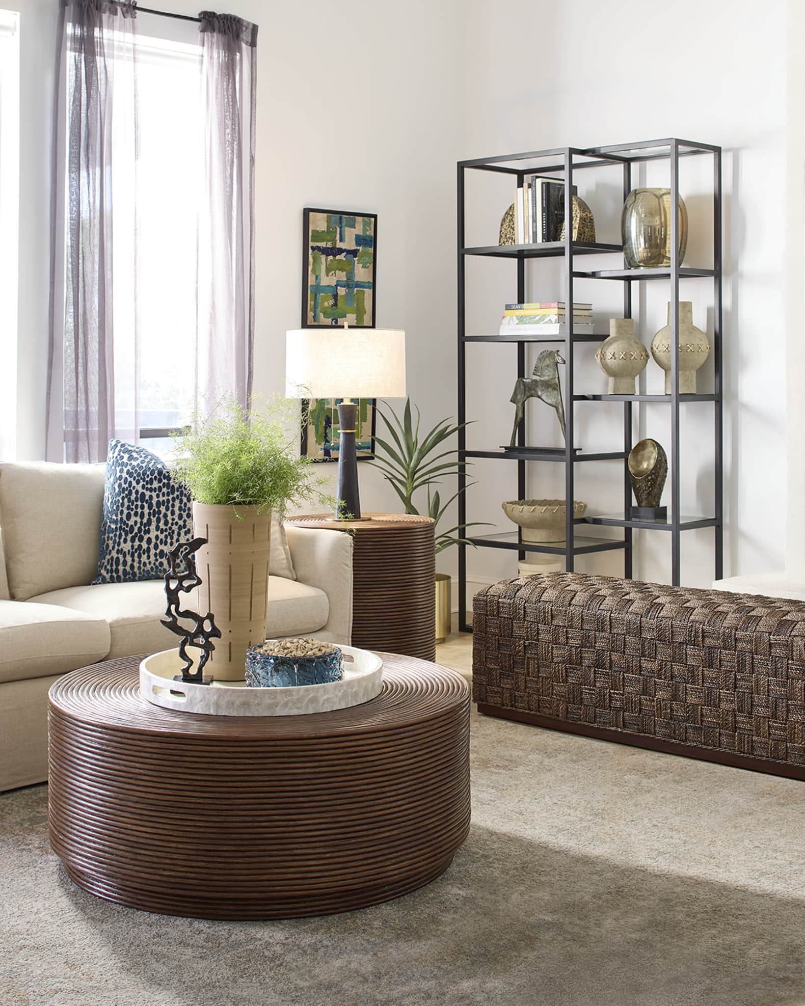 Piper Rattan Side Table | Horchow
