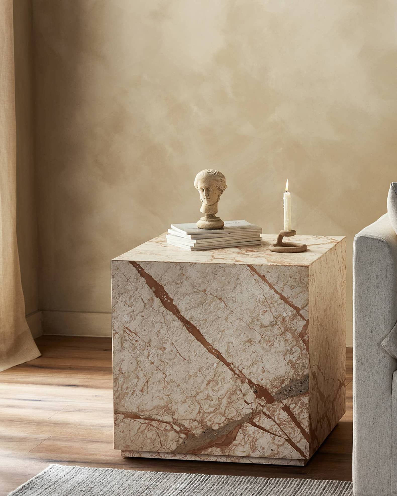 Four Hands Modern Marble Plinth End Table | Horchow
