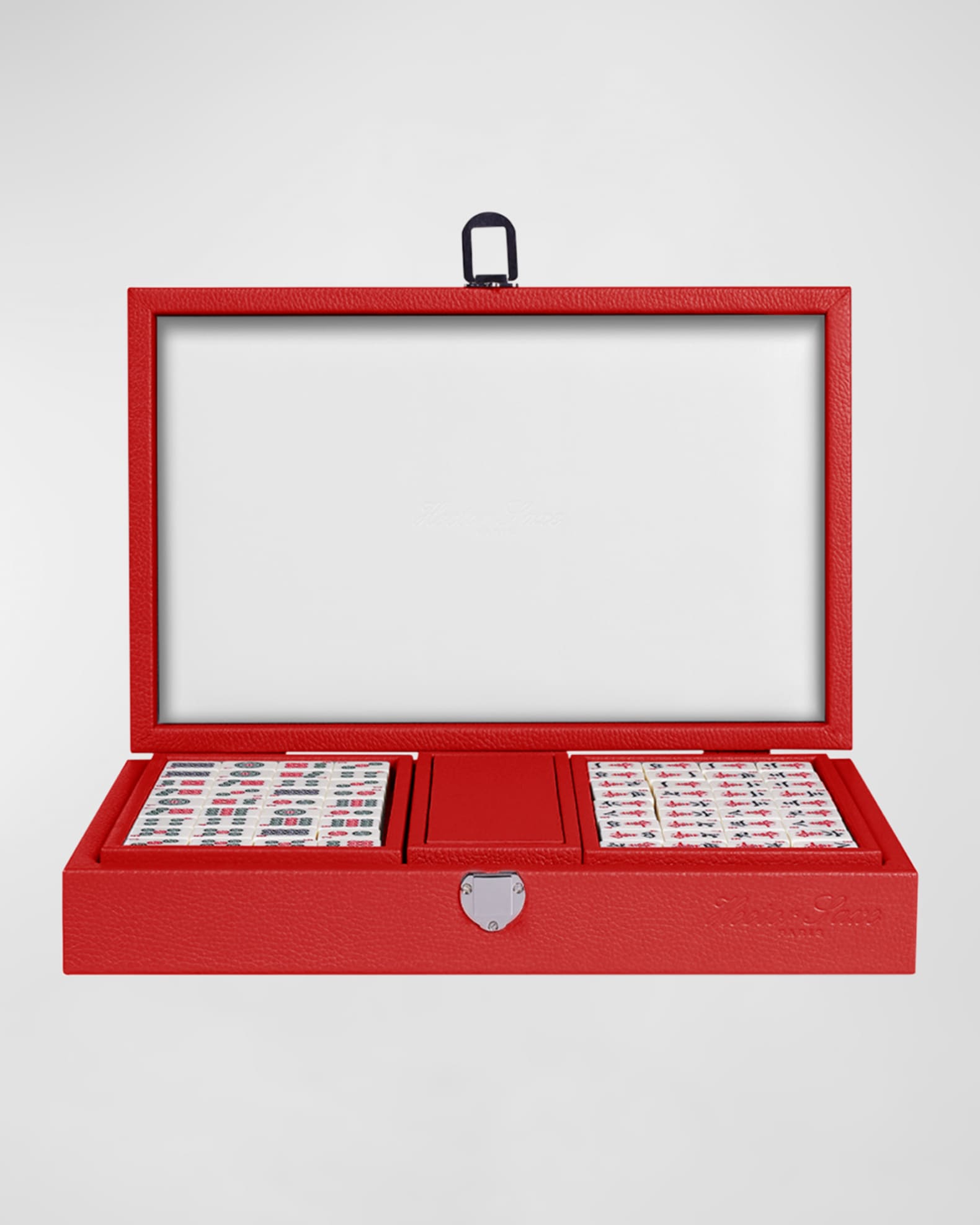 Hector Saxe Leather Mahjong Set, Red | Horchow