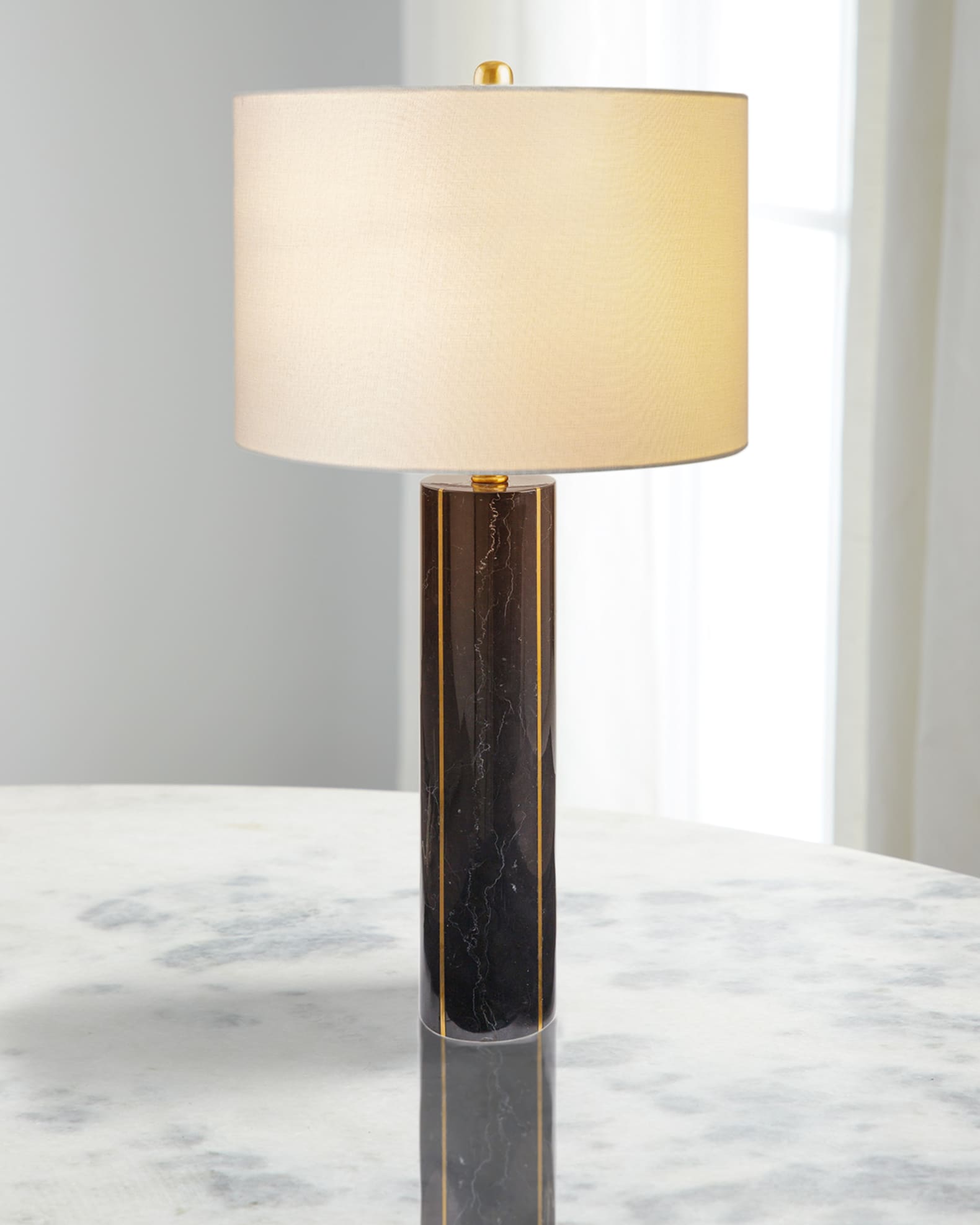 Surya Solstice 27" Marble/Metal Table Lamp | Horchow