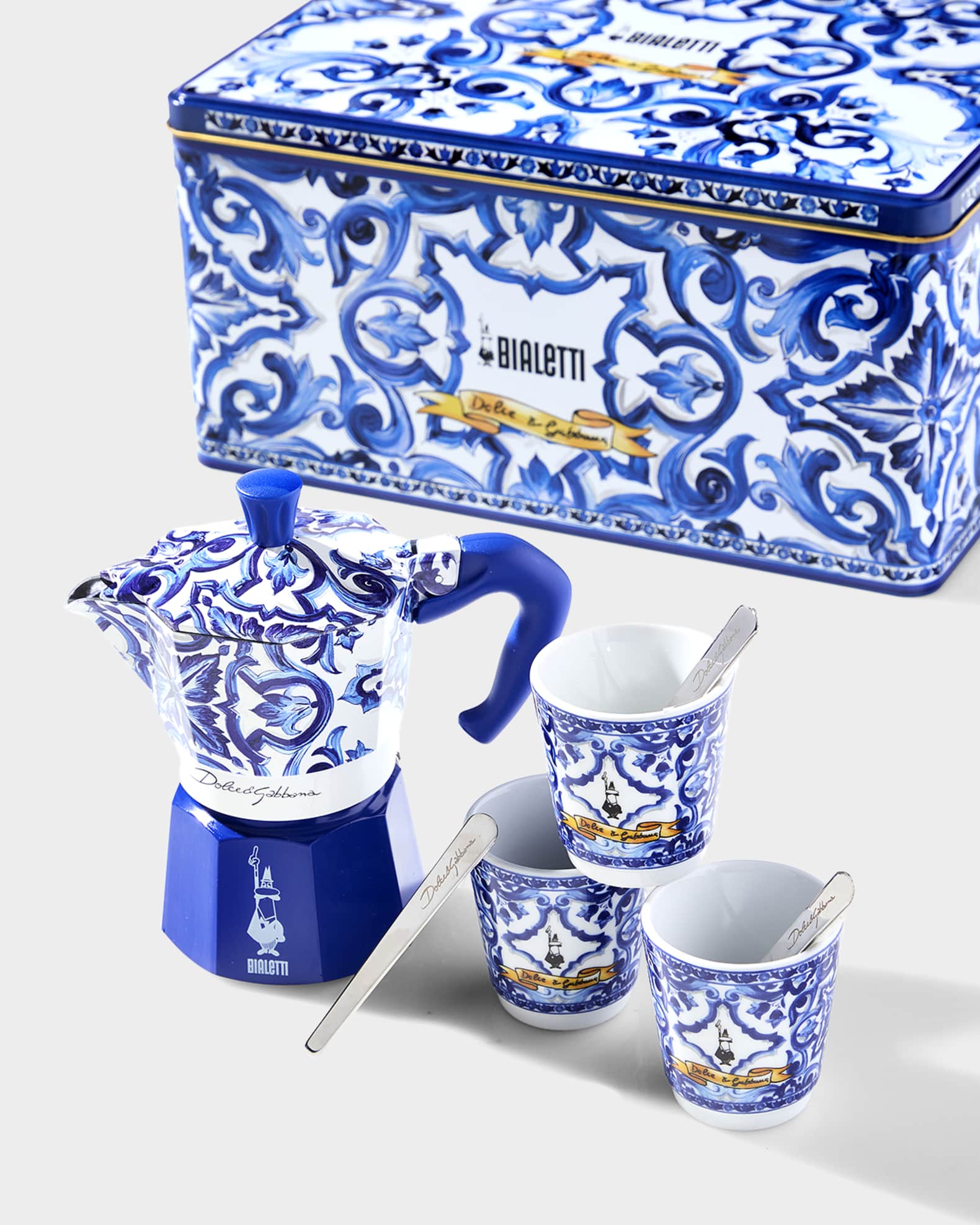Bialetti x Dolce&Gabbana 2-Cup Moka Express Pot With Espresso Cups ...