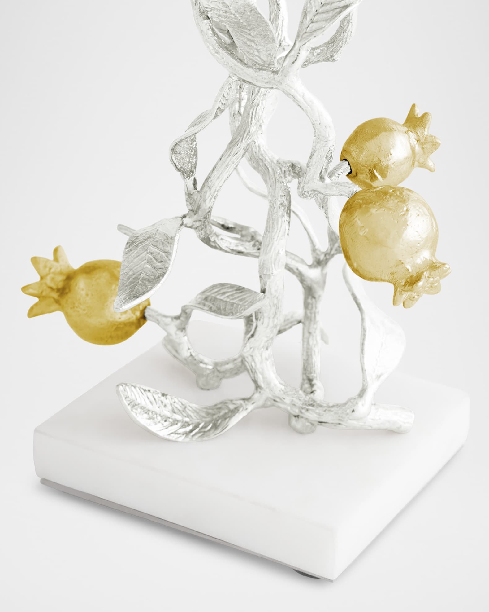 Michael Aram Pomegranate Silver & Gold Candleholders with 24K Goldplate ...