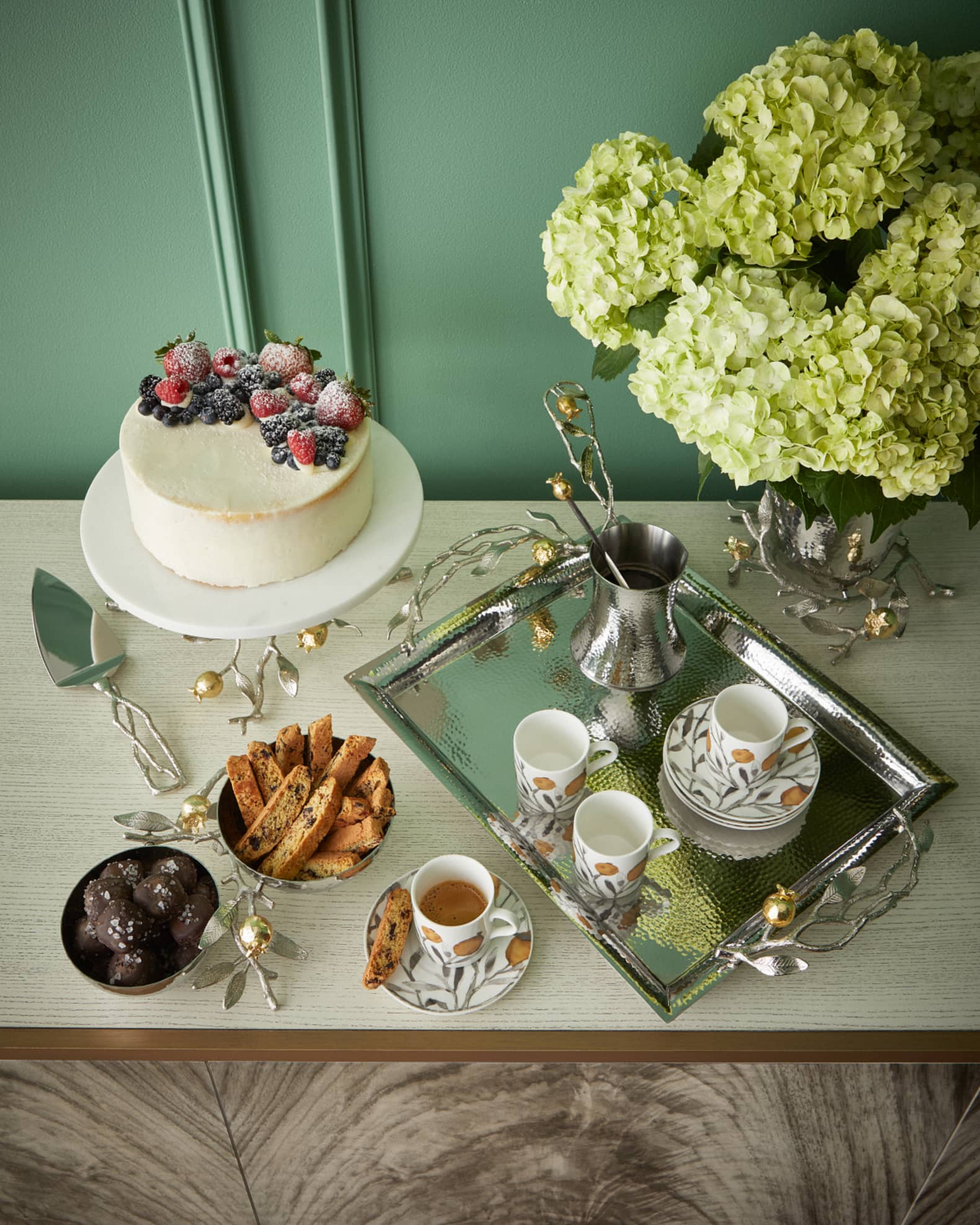 Michael Aram Pomegranate Silver & Gold Double Bowl | Horchow