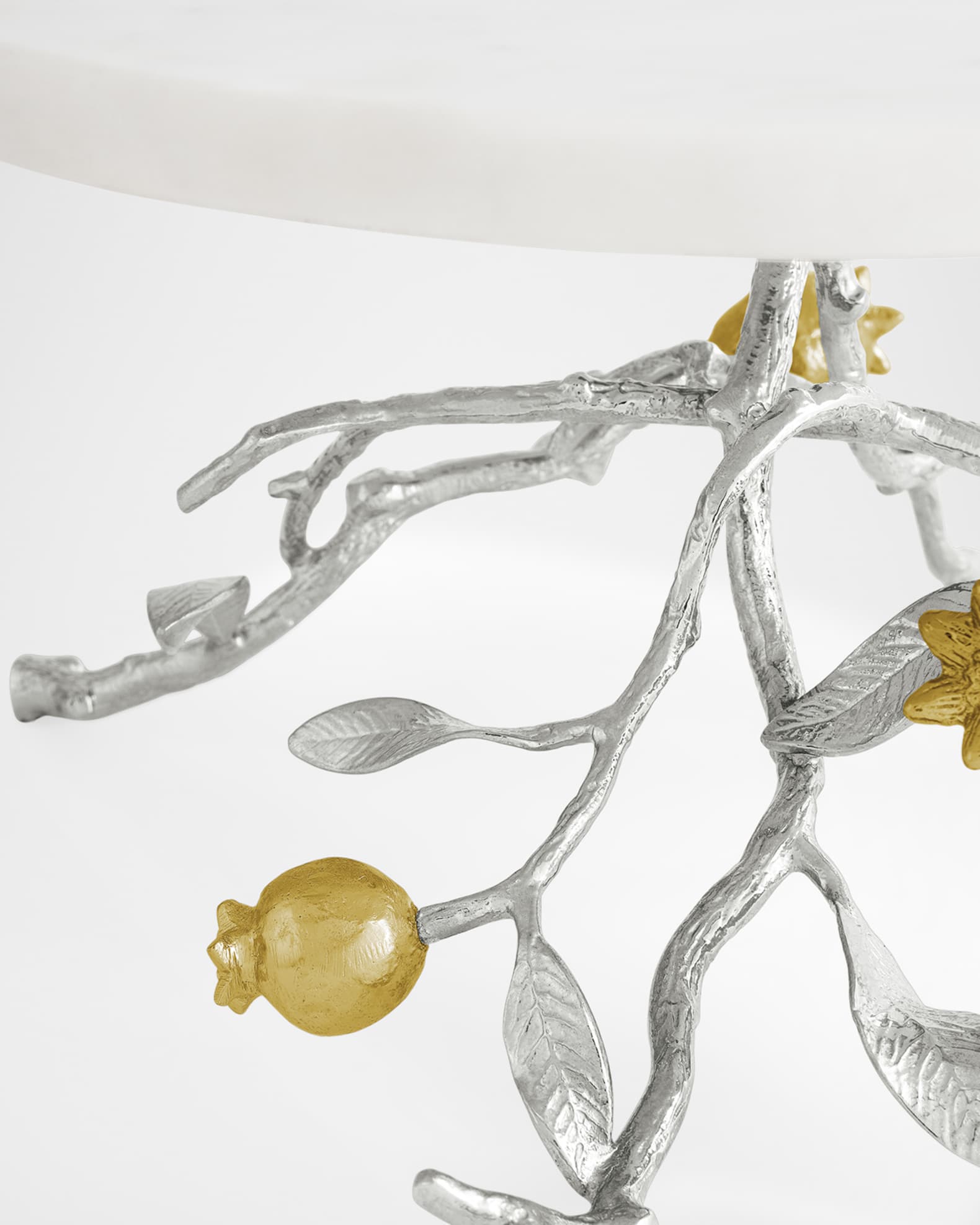 Michael Aram Pomegranate Silver & Gold Cake Stand with 24K Goldplate ...