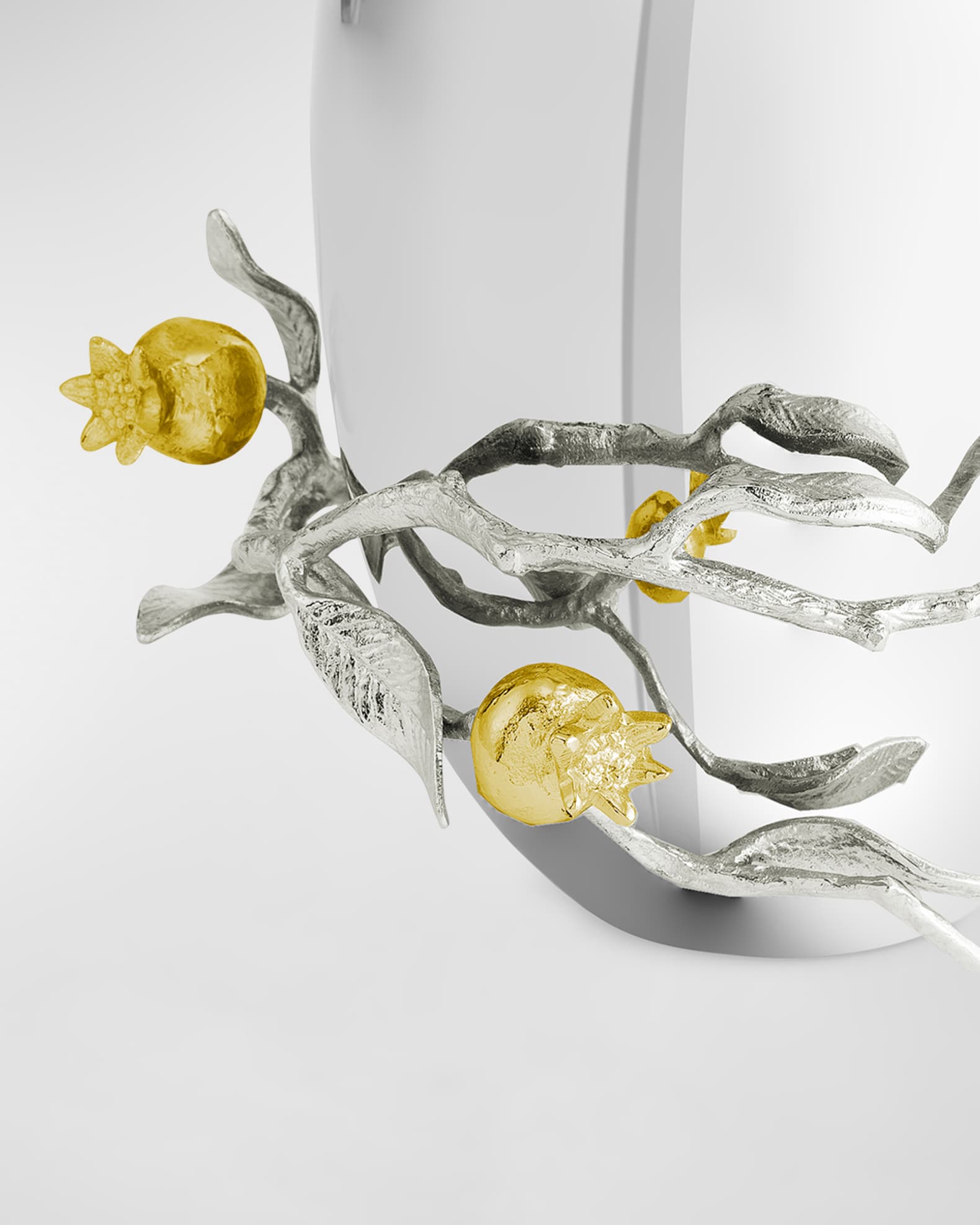 Michael Aram Pomegranate Silver & Gold Medium Vase with 24K Goldplate ...