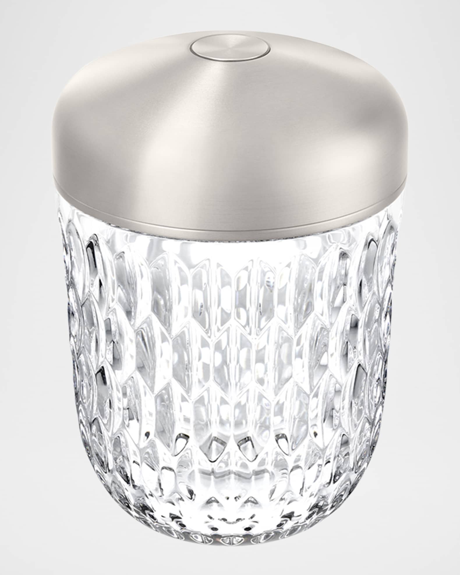 Saint Louis Crystal Folia Mini Portable Lamp, Silver | Horchow