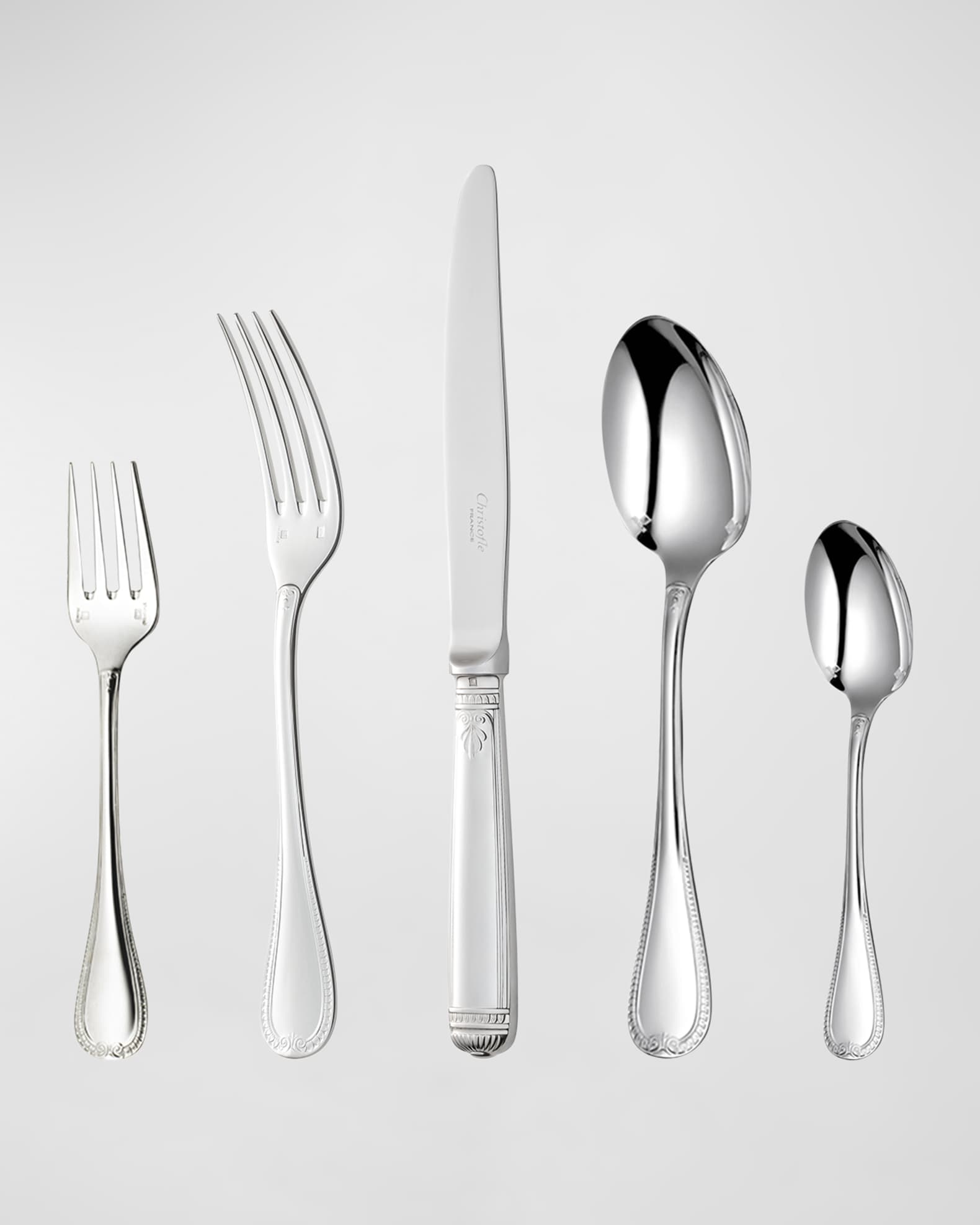 Christofle Malmaison 5-Piece Silver-Plated Flatware Place Setting | Horchow