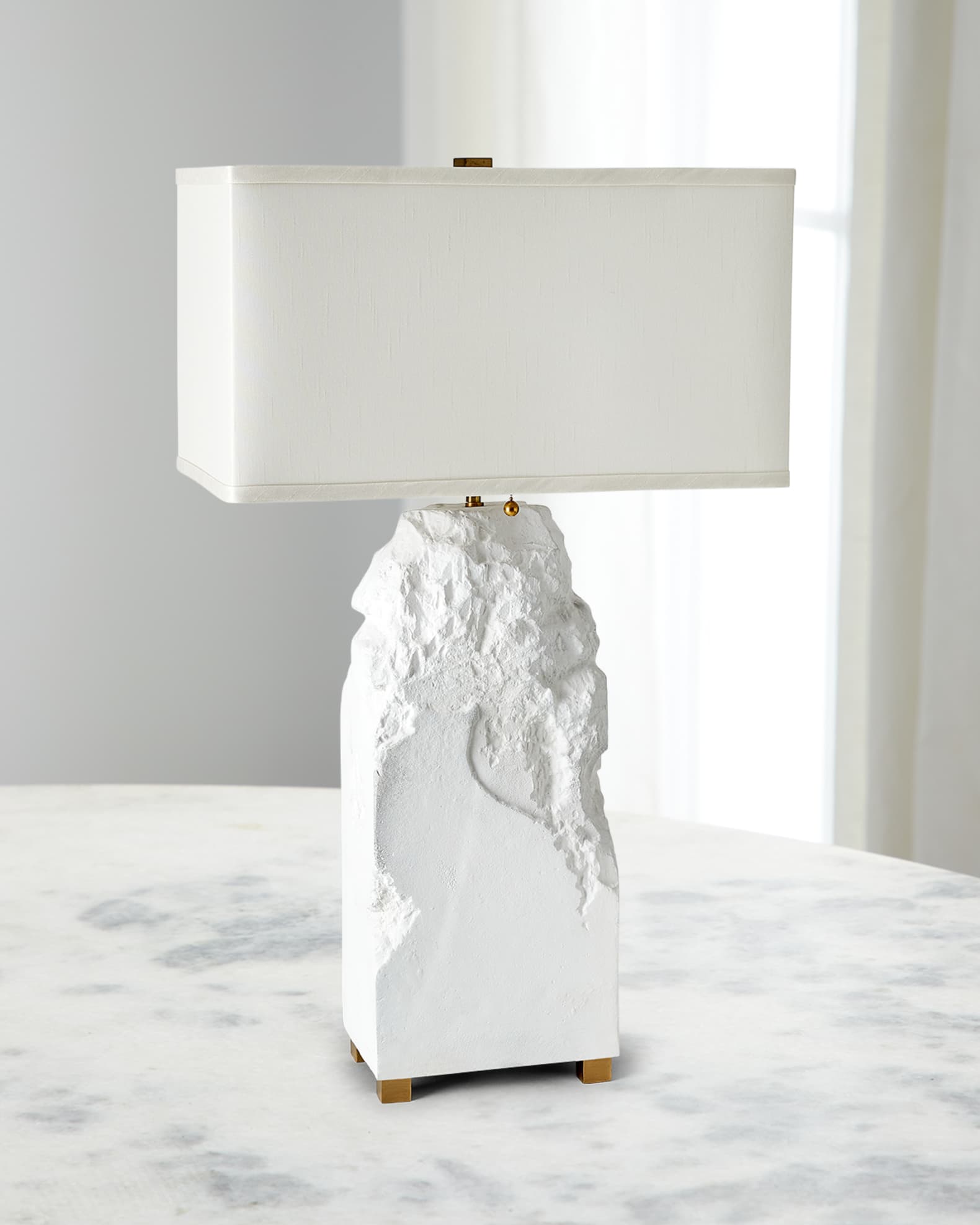 Global Views Chiseled Block 32" 2-Light Table Lamp | Horchow