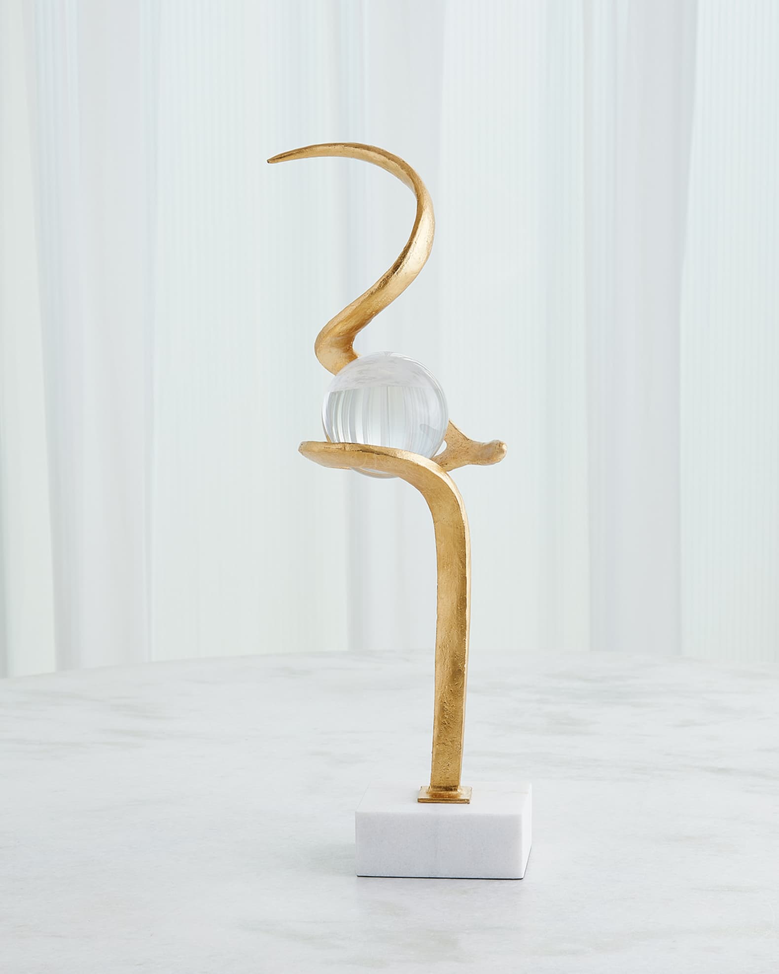 Global Views Captured Sphere Sculpture, Gold Leaf | Horchow