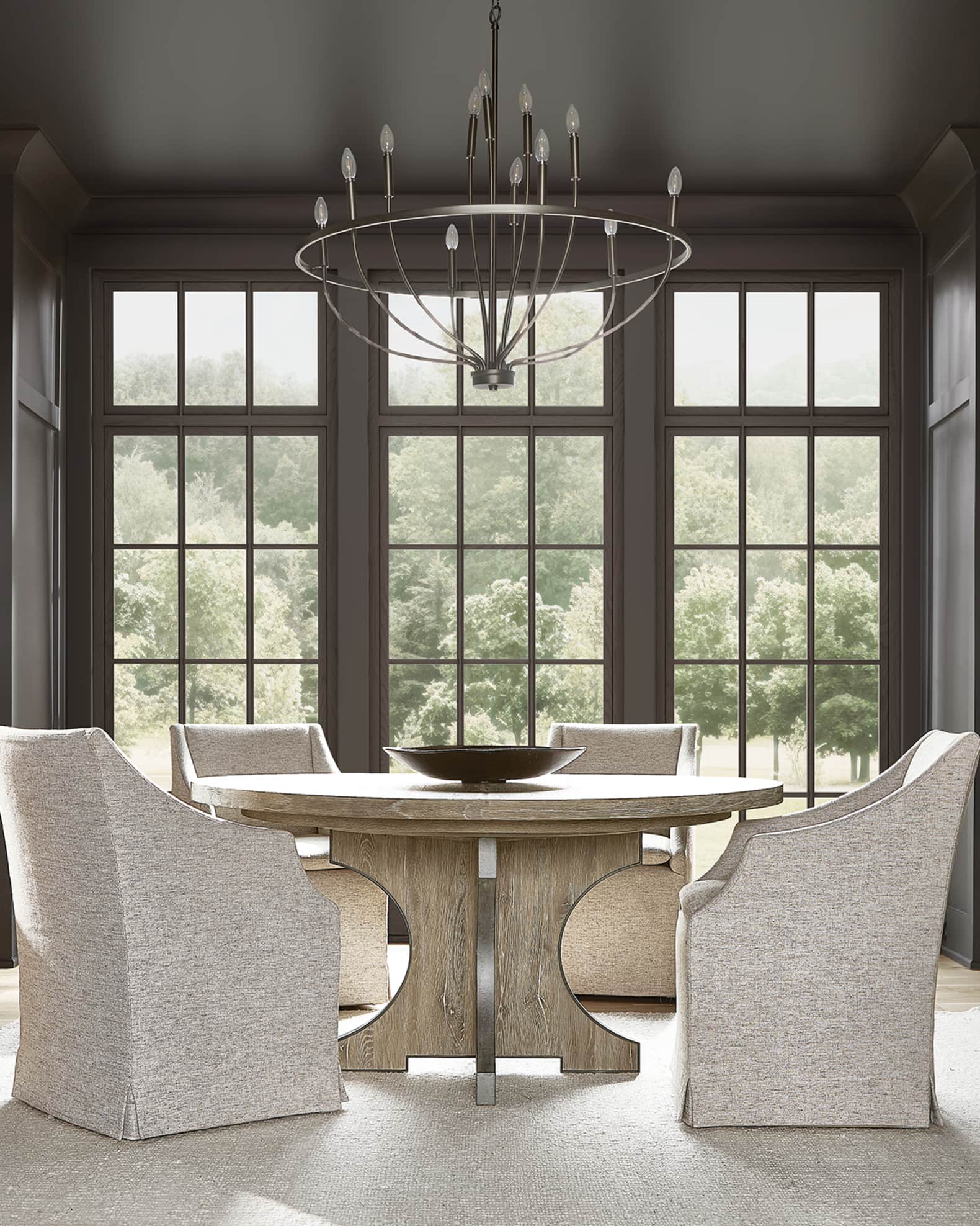 Bernhardt Tribeca 60" Round Dining Table with 1 Leaf | Horchow