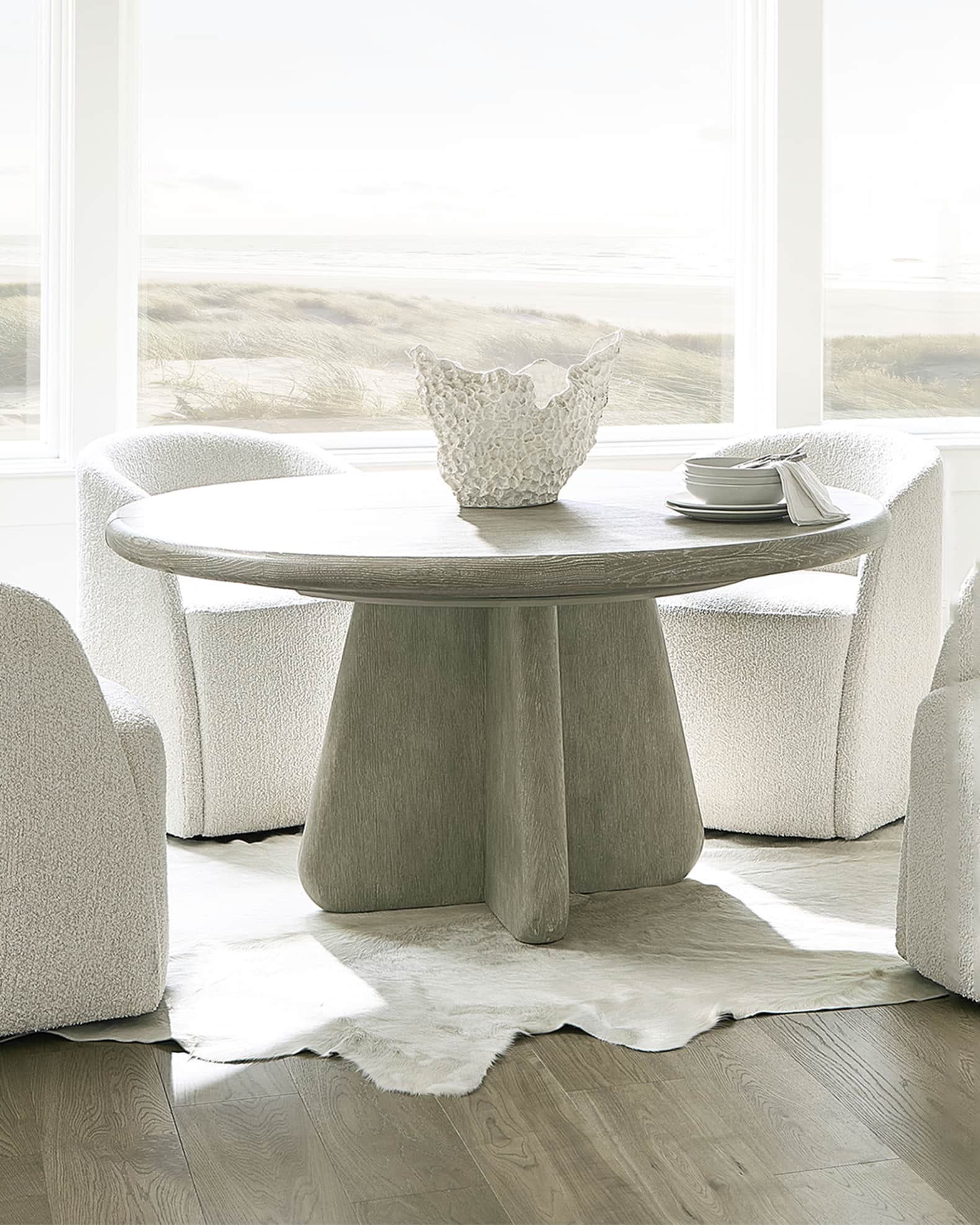 Bernhardt Arcadia 60" Round Dining Table with Leaf | Horchow