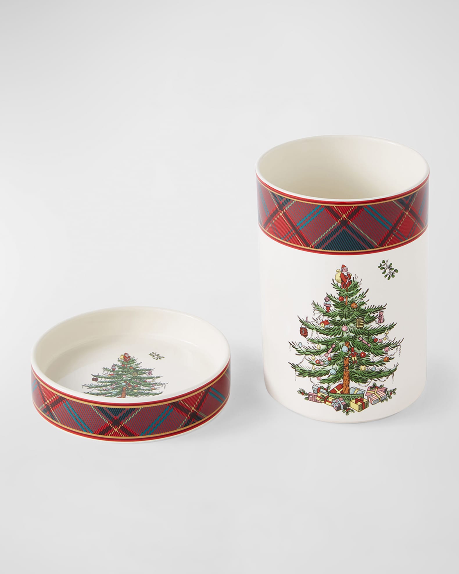 Spode Christmas Tree Tartan Wine Chiller & Coaster Set | Horchow