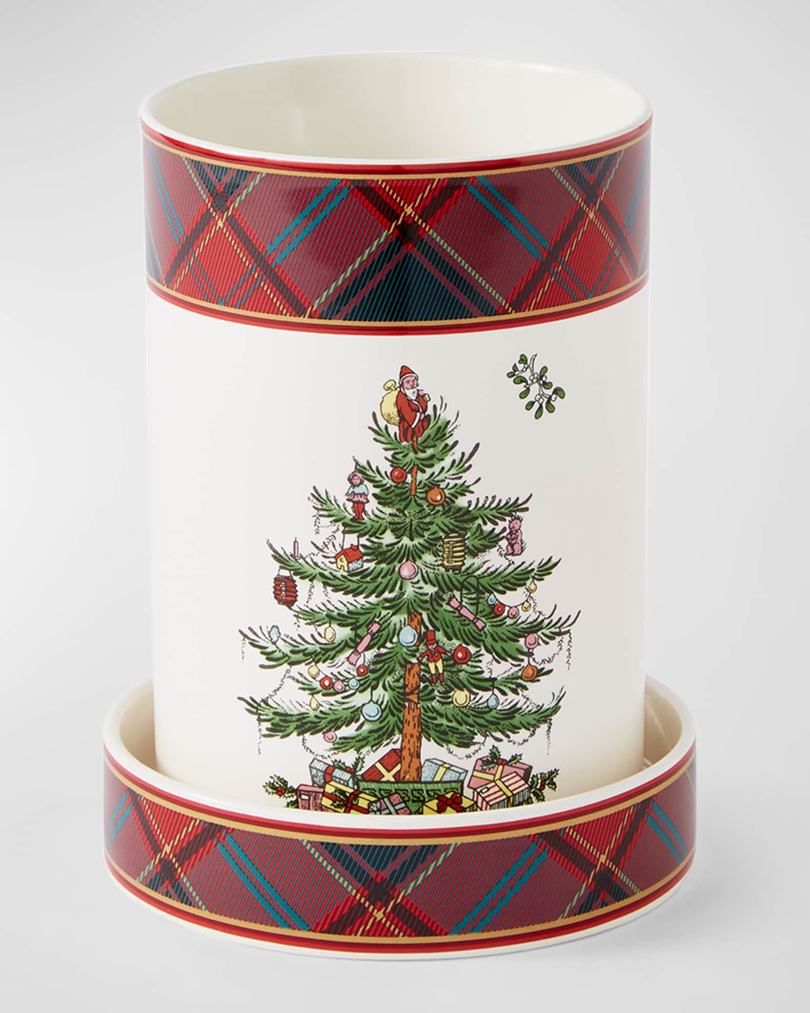 Spode Christmas Tree Tartan Wine Chiller & Coaster Set | Horchow