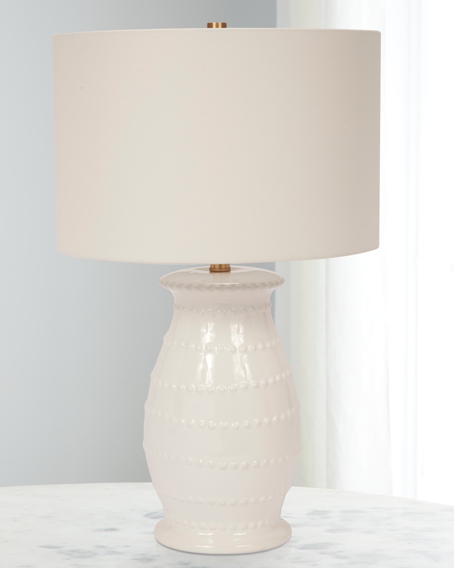 Old World Design Caleb Ceramic Table Lamp with Linen Shade | Horchow