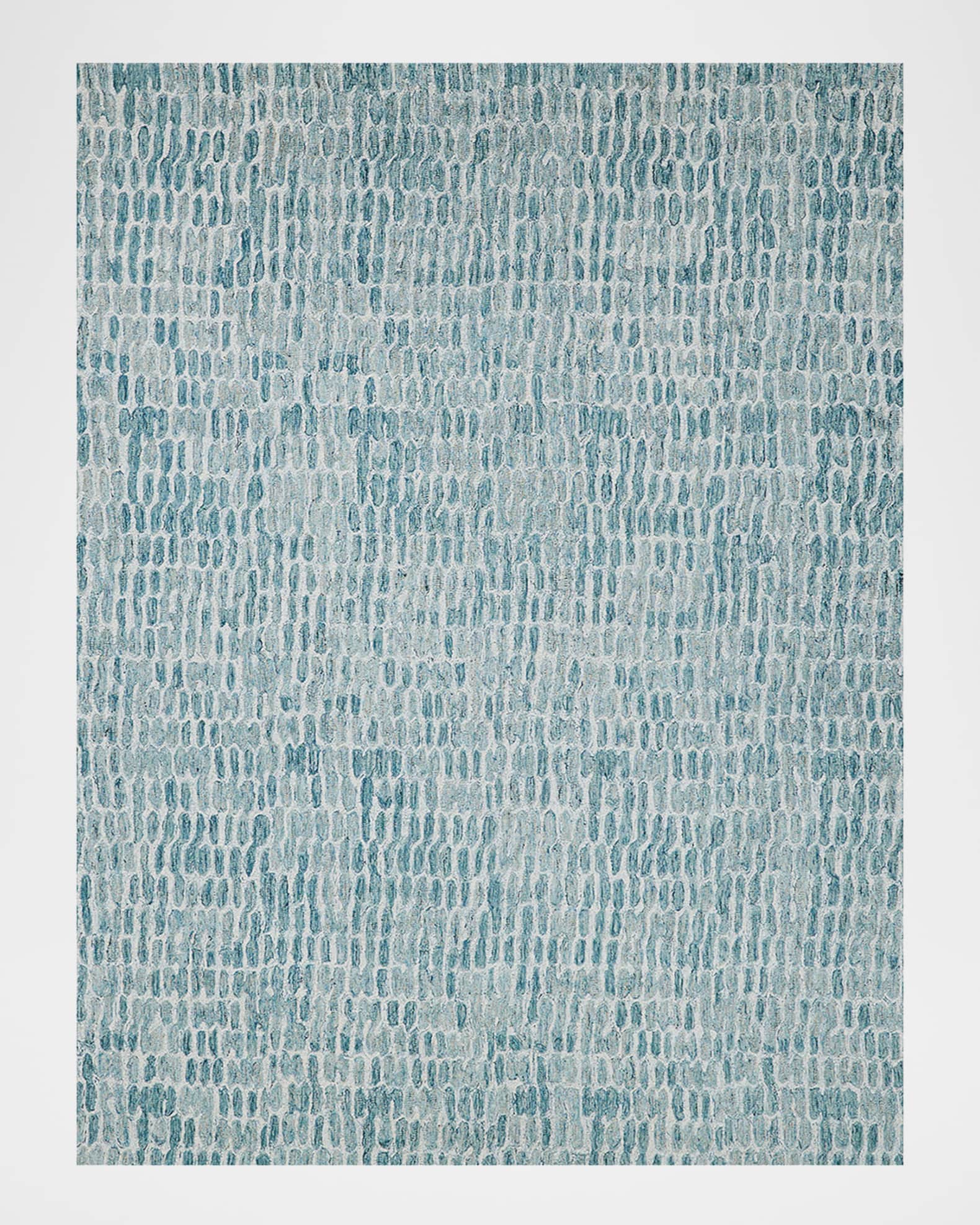 Exquisite Rugs Ink Blot Hand-Tufted Turquoise Rug, 12' x 15' | Horchow