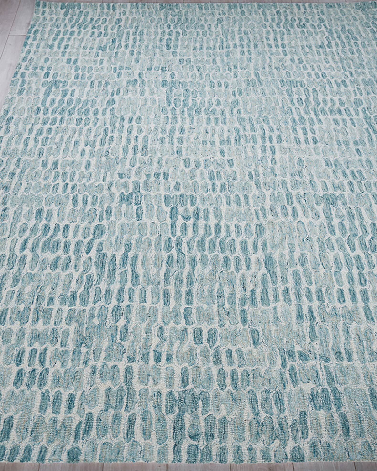 Exquisite Rugs Ink Blot Hand-Tufted Turquoise Rug, 5' x 8' | Horchow
