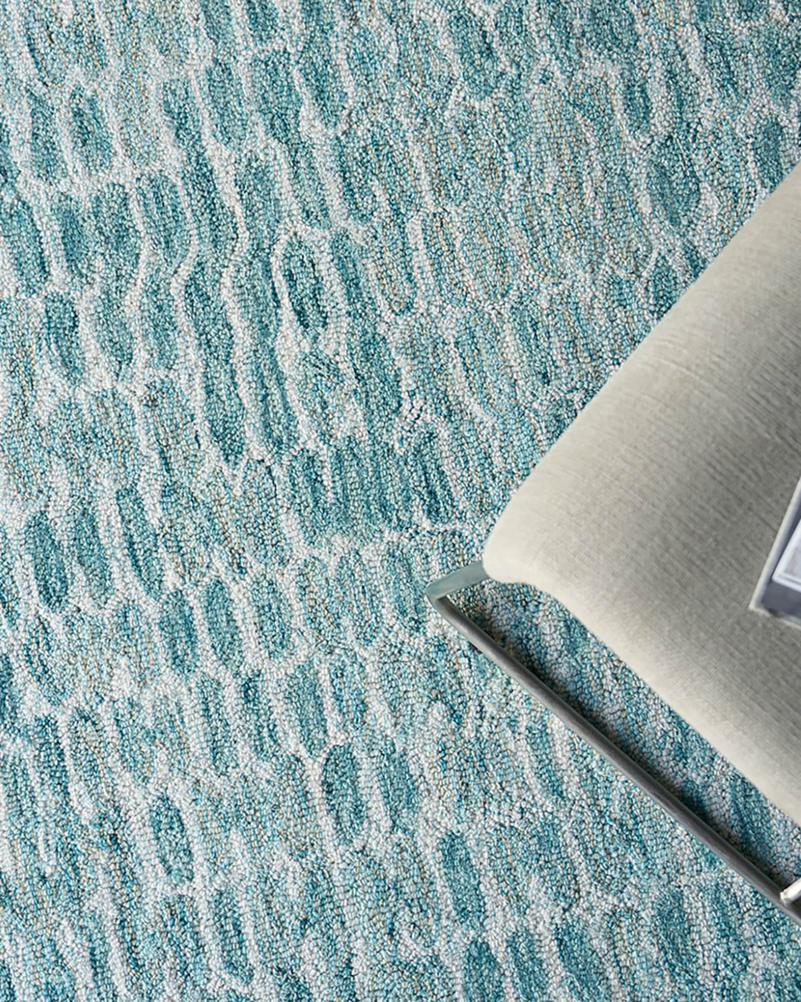 Exquisite Rugs Ink Blot Hand-Tufted Turquoise Rug, 5' x 8' | Horchow