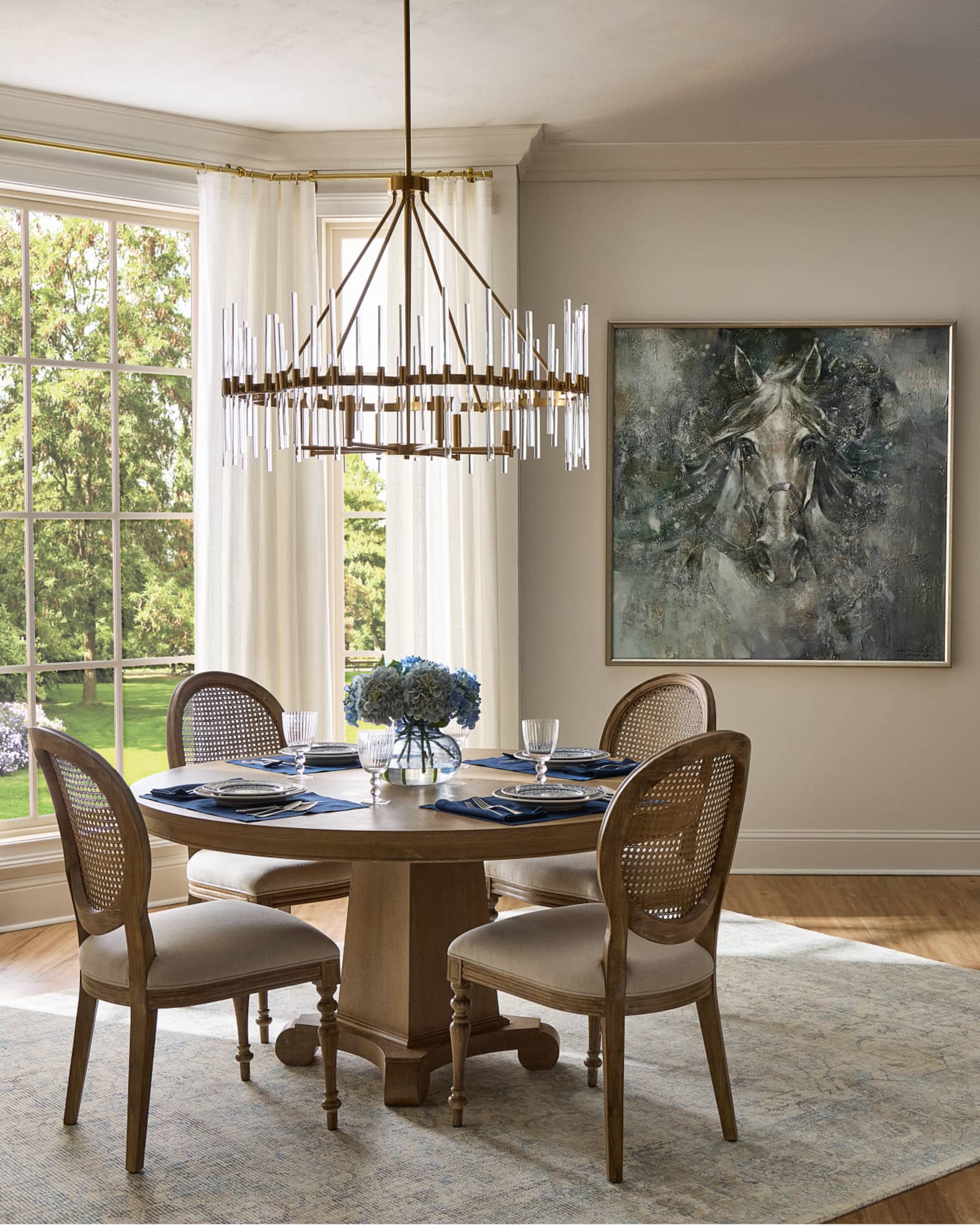 Crystal Stick 39" 8-Light Chandelier | Horchow
