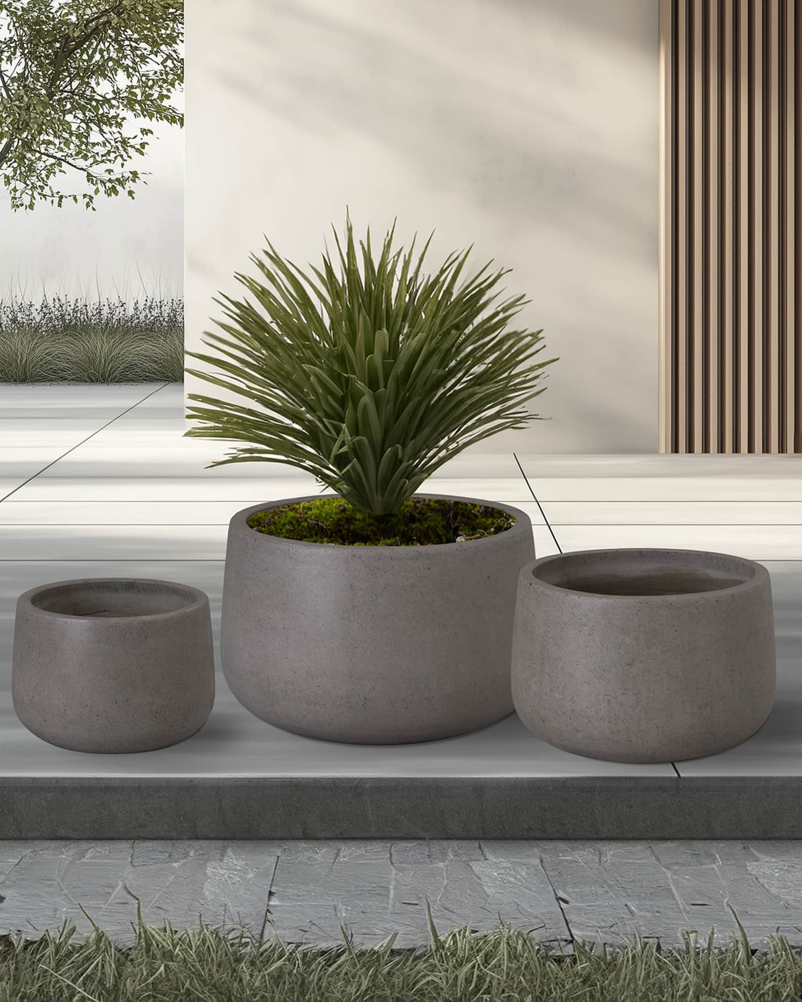 Emissary Trading Low Opus Terrazzo Planters, Set of 3 | Horchow