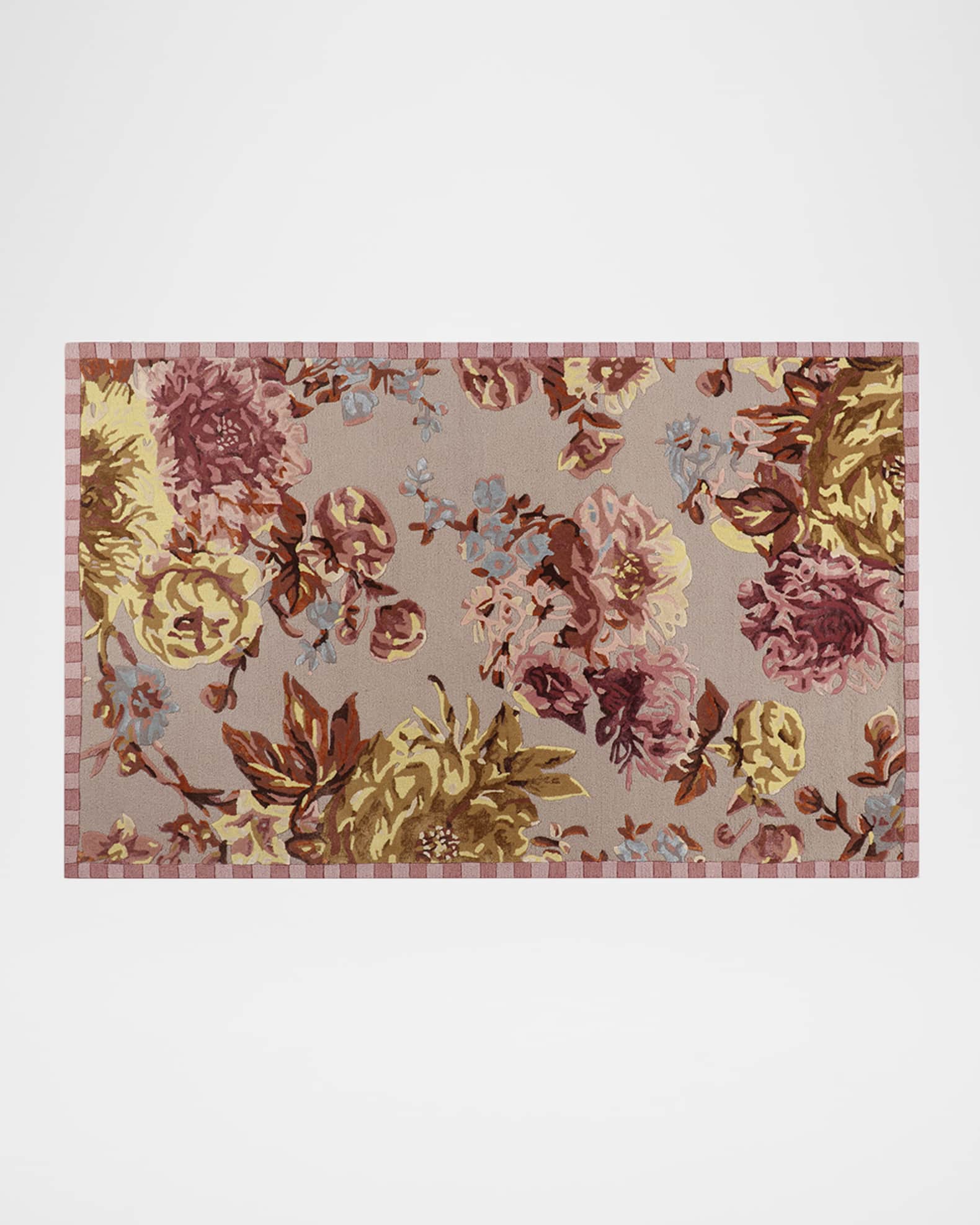 MacKenzie-Childs Dusty Rose Floral Rug, 5' x 8' | Horchow