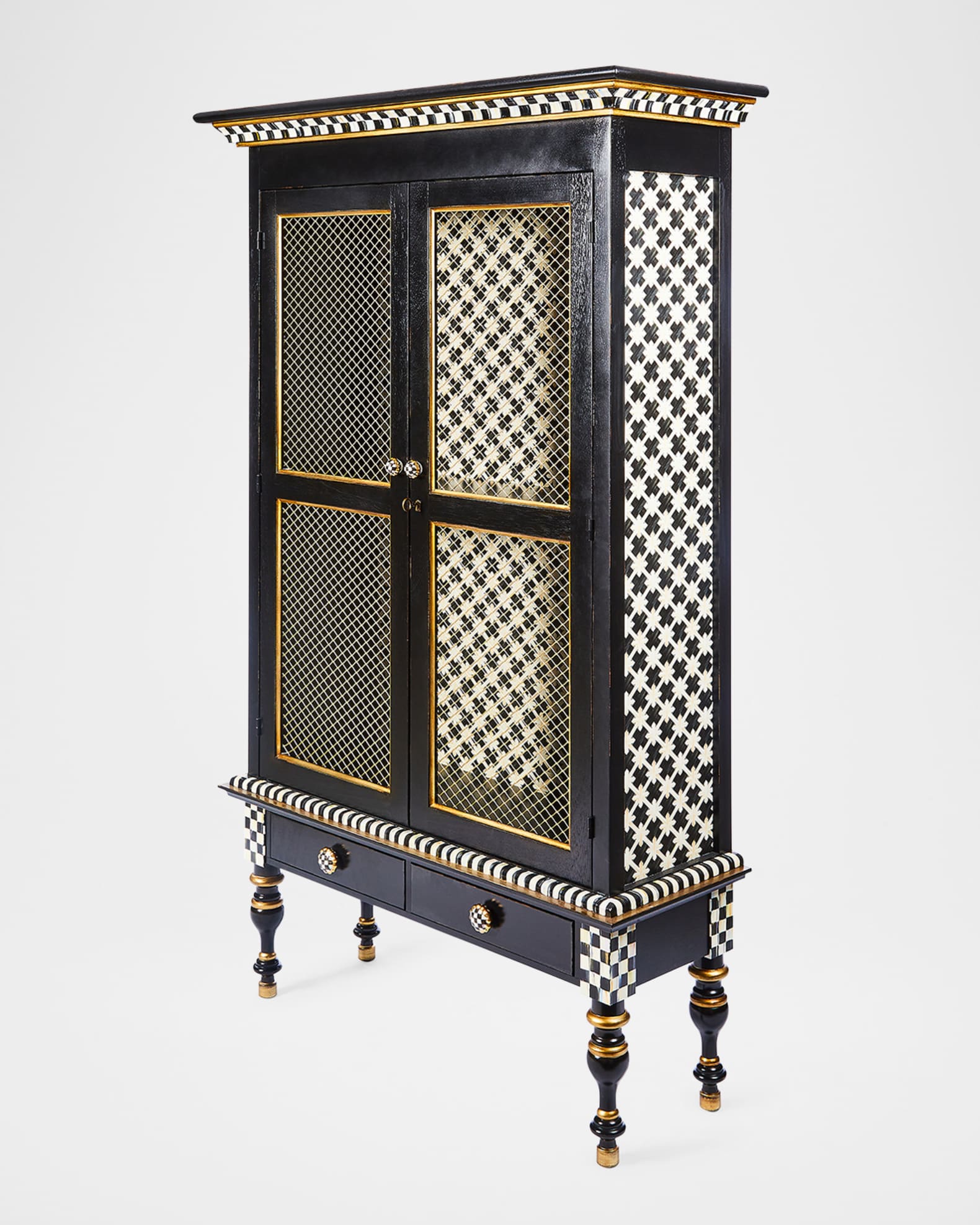 MacKenzie-Childs Courtly Criss-Cross Cabinet | Horchow