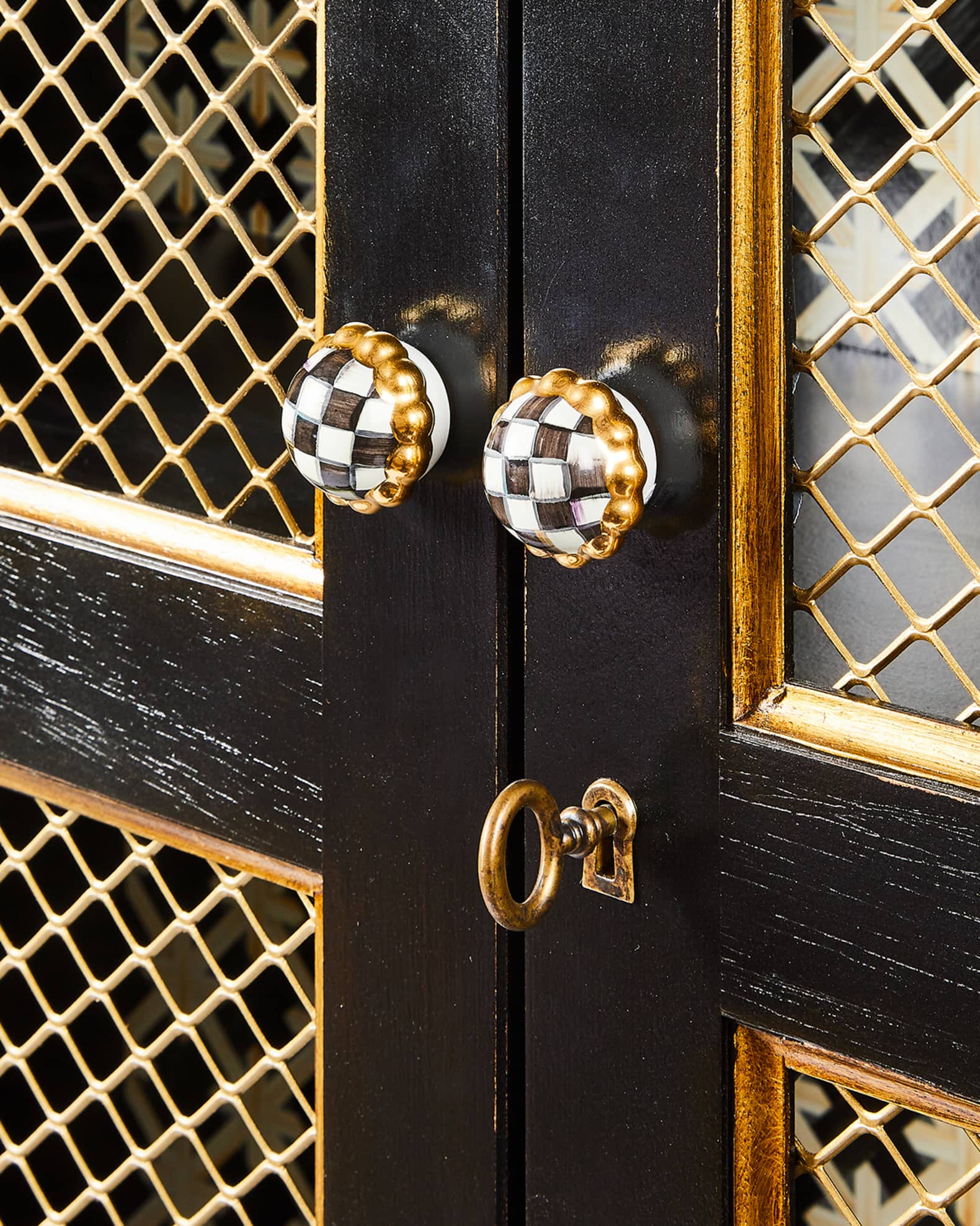 MacKenzie-Childs Courtly Criss-Cross Cabinet | Horchow